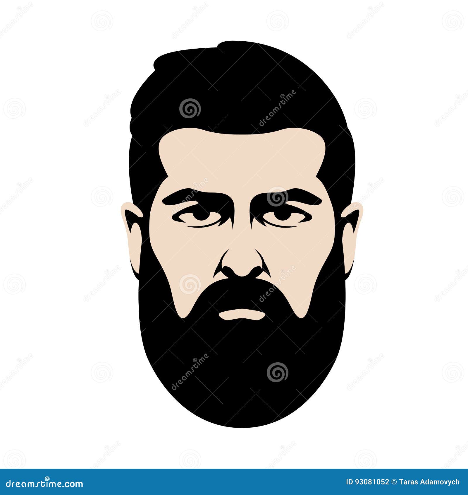 Men Head Hipster Vector Illustration Flat Style Stock Vector ...