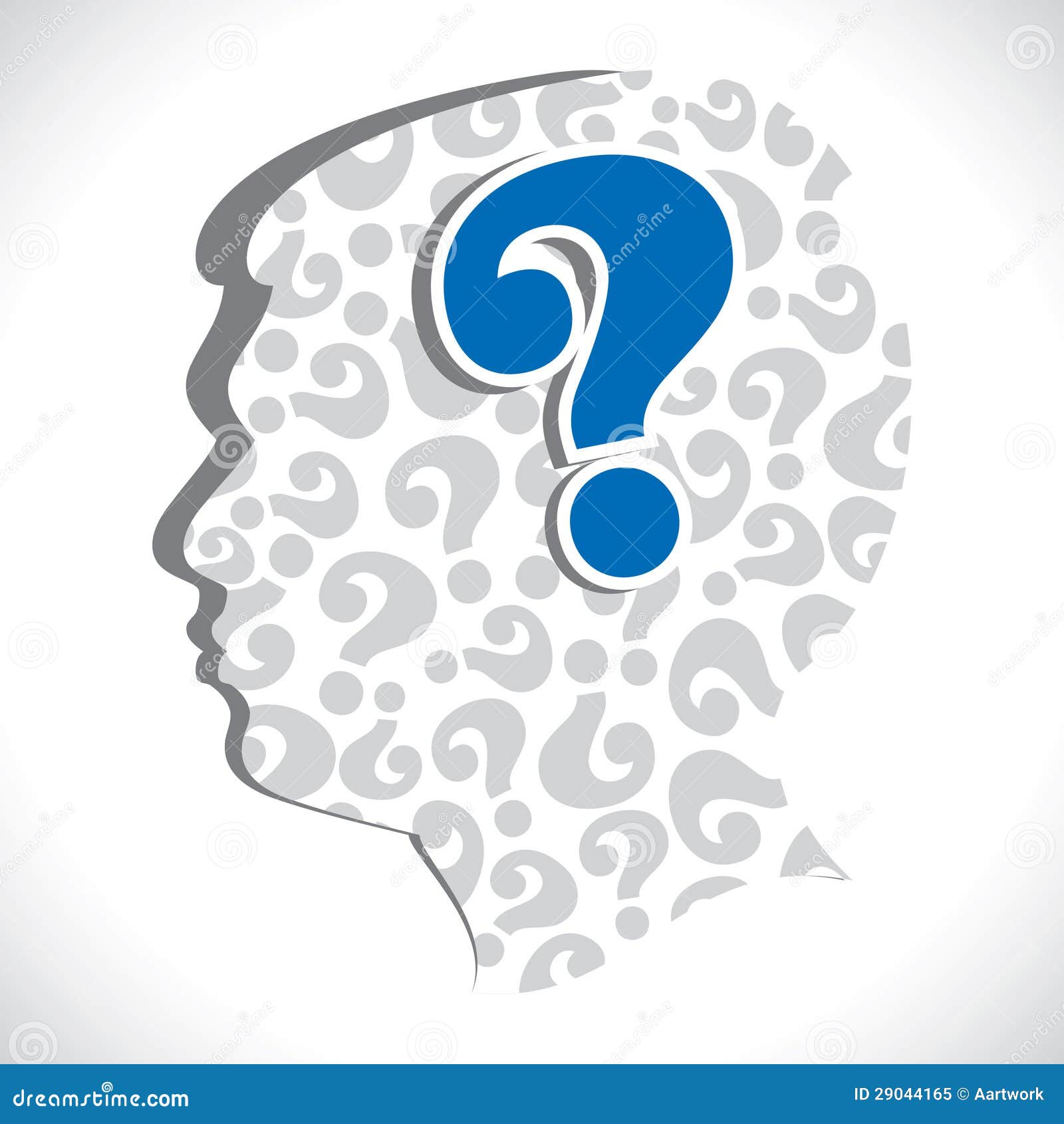 Men Head with Question Mark Stock Vector - Illustration of confusion ...