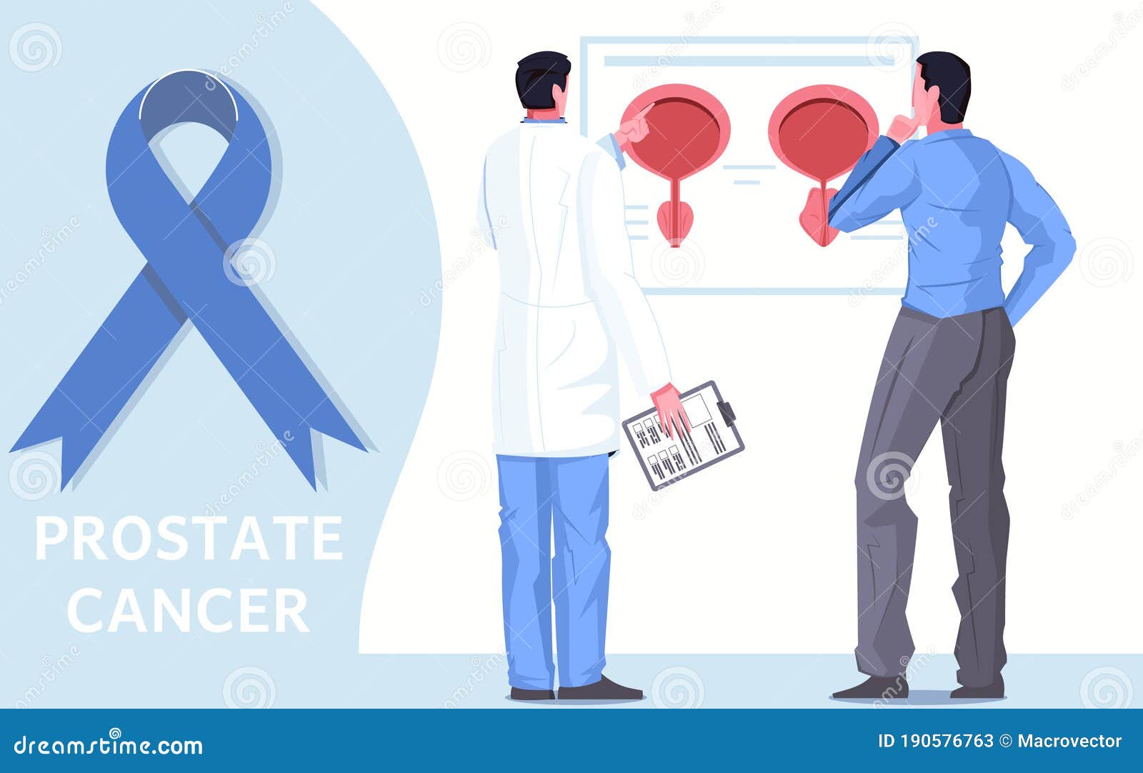 Cancer Prostate Flat Poster Stock Vector Illustration Of Organ