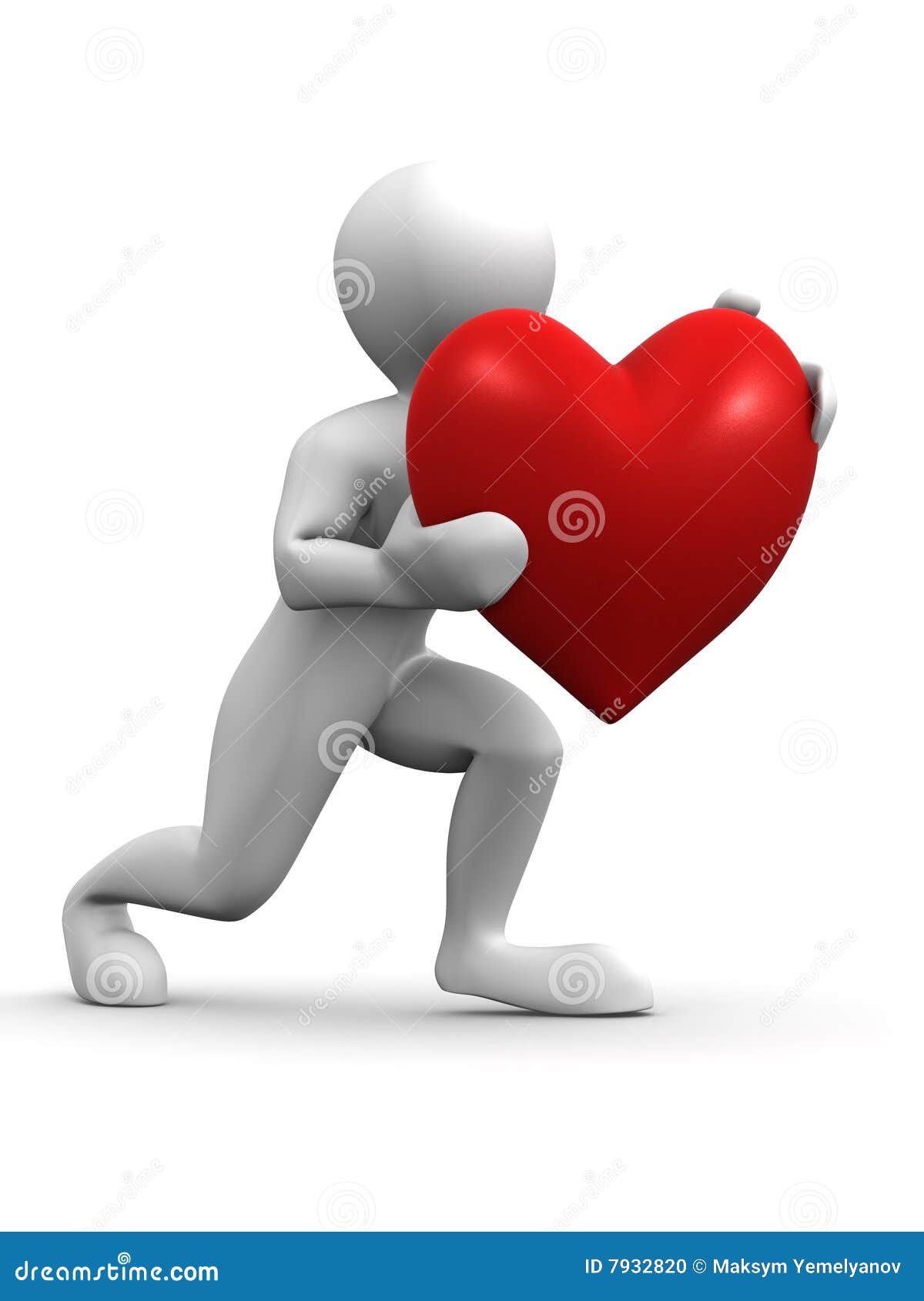 Men with heart stock illustration. Illustration of shape - 7932820