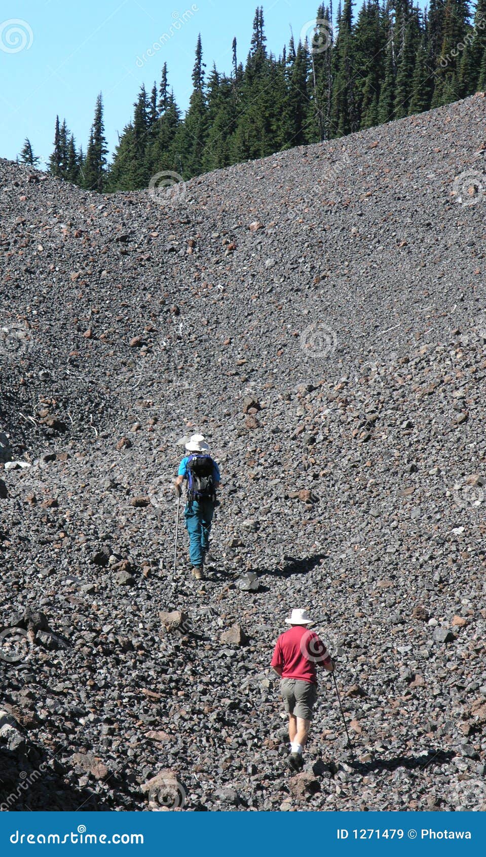 Men Hiking on Scree stock image. Image of landscape, healthy - 1271479