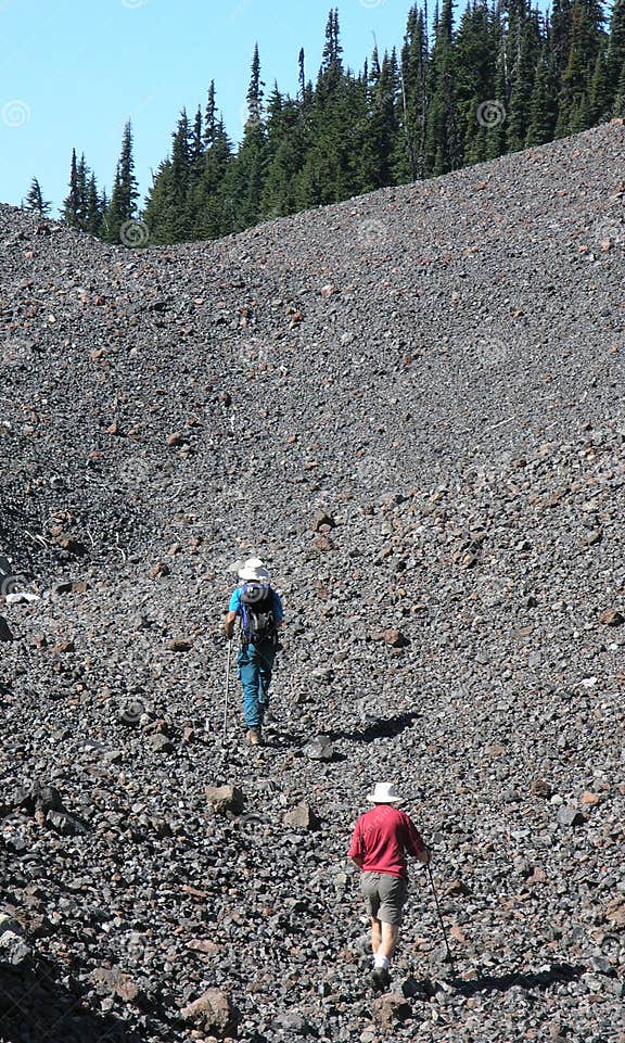 Men Hiking on Scree stock image. Image of landscape, healthy - 1271479