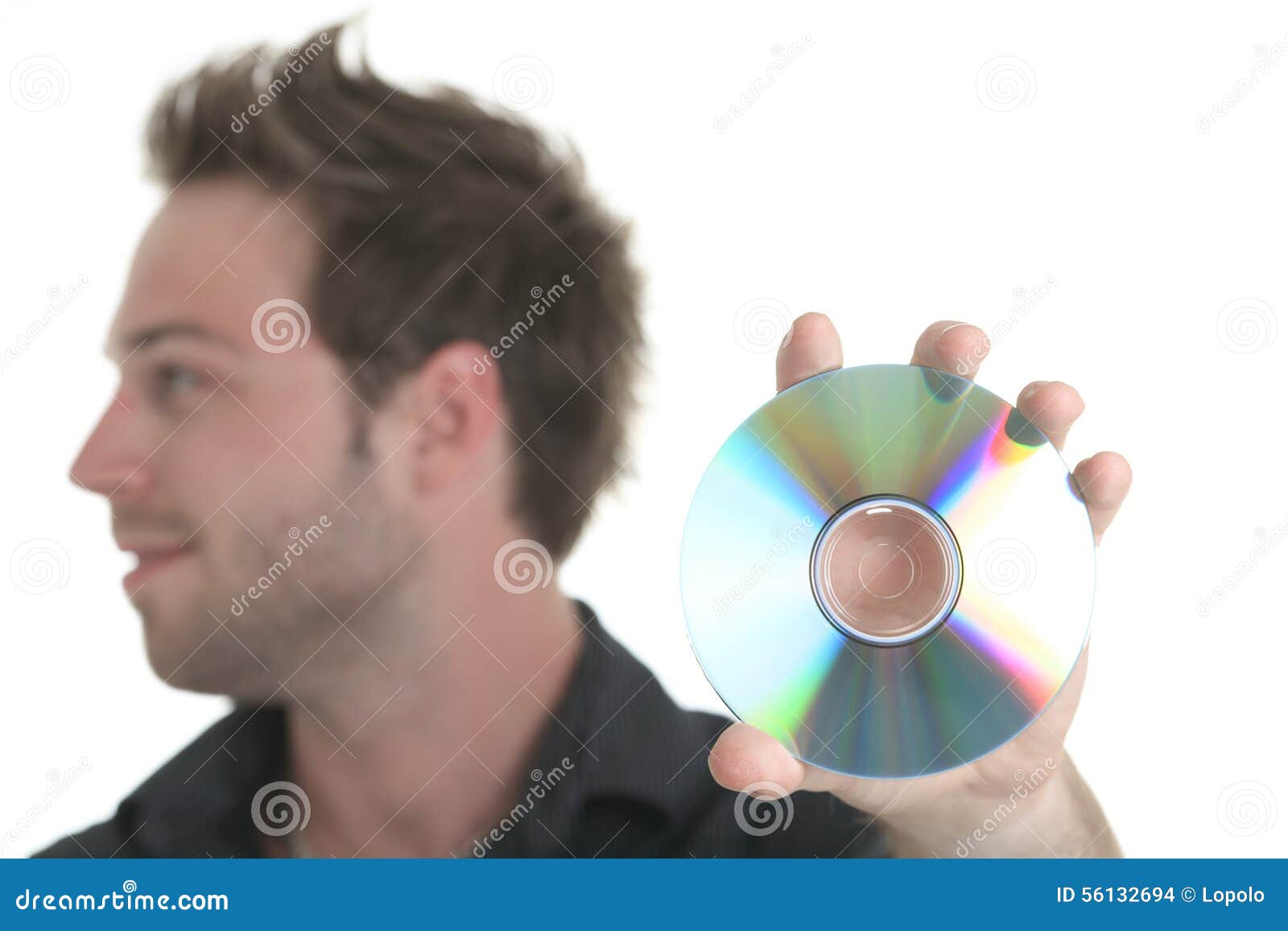 Men holding a cd or a dvd stock photo. Image of staff - 56132694