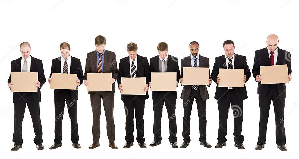 Men holding signs stock photo. Image of friendship, elegance - 14038536