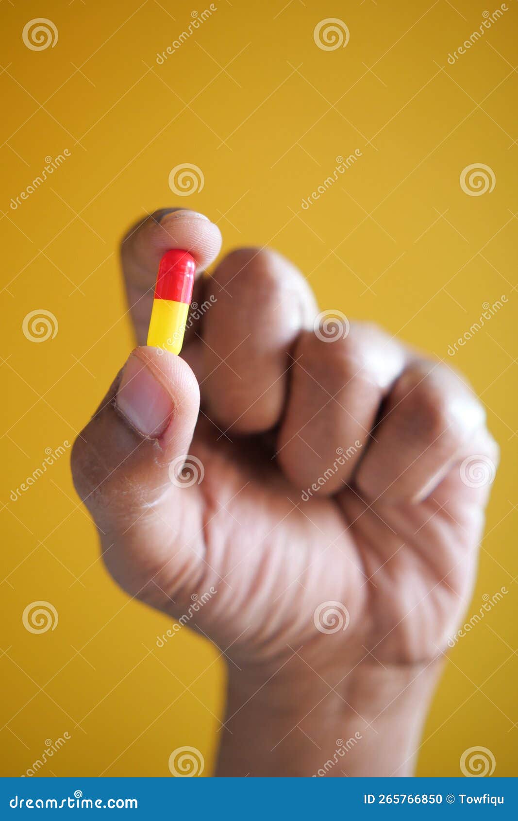 Men Holding a Single Capsule Stock Photo - Image of drug, health: 265766850