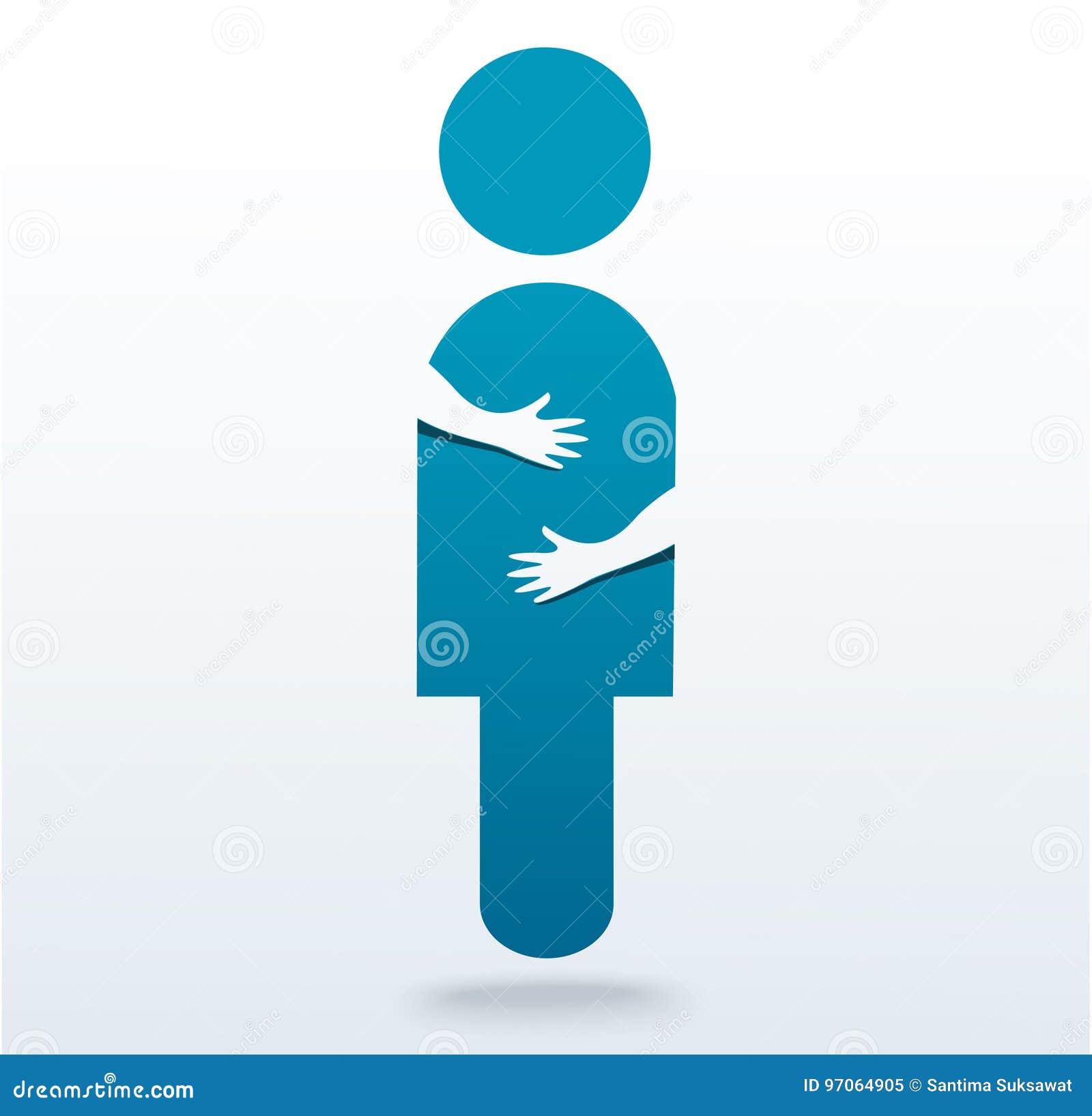 Men Icon with Hands Hugging Vector Stock Vector - Illustration of ...