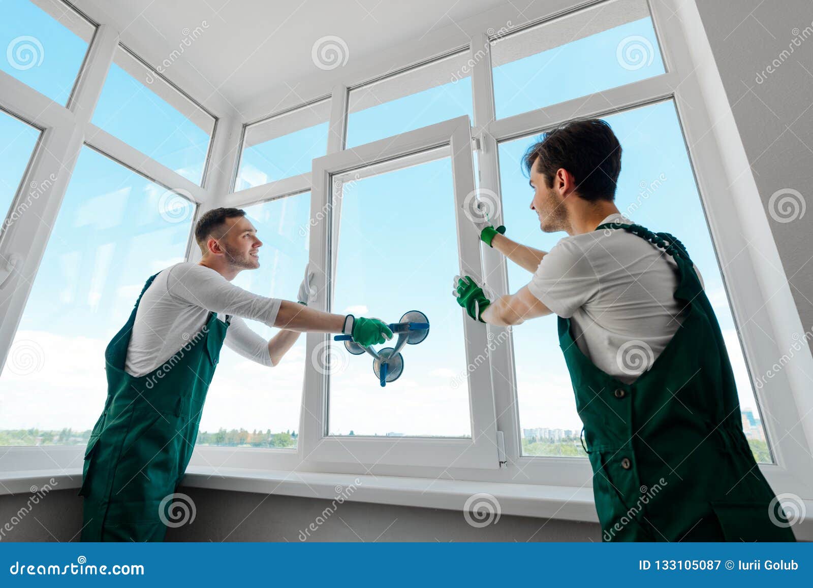 Men are Installing a Window Stock Image - Image of hands, labor: 133105087