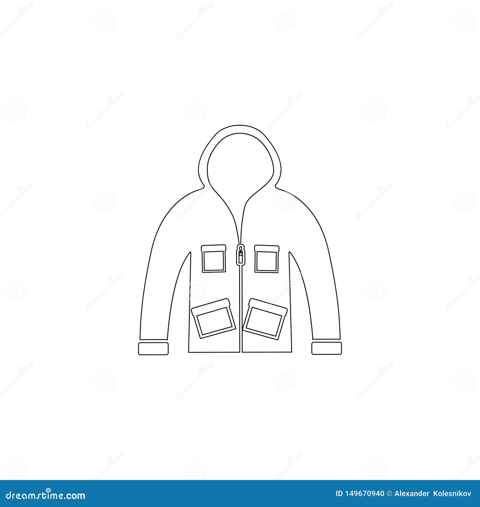 Men Jacket. Flat Vector Icon Stock Vector - Illustration of garment ...