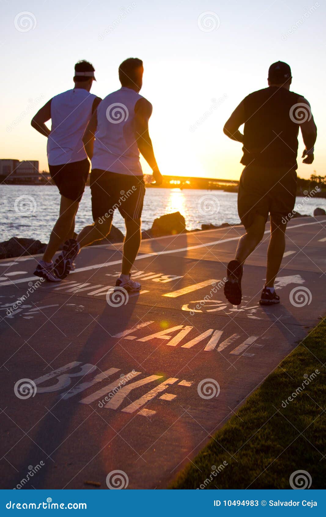 Men Jogging at the Beach at Sunset Stock Image - Image of nature, male ...