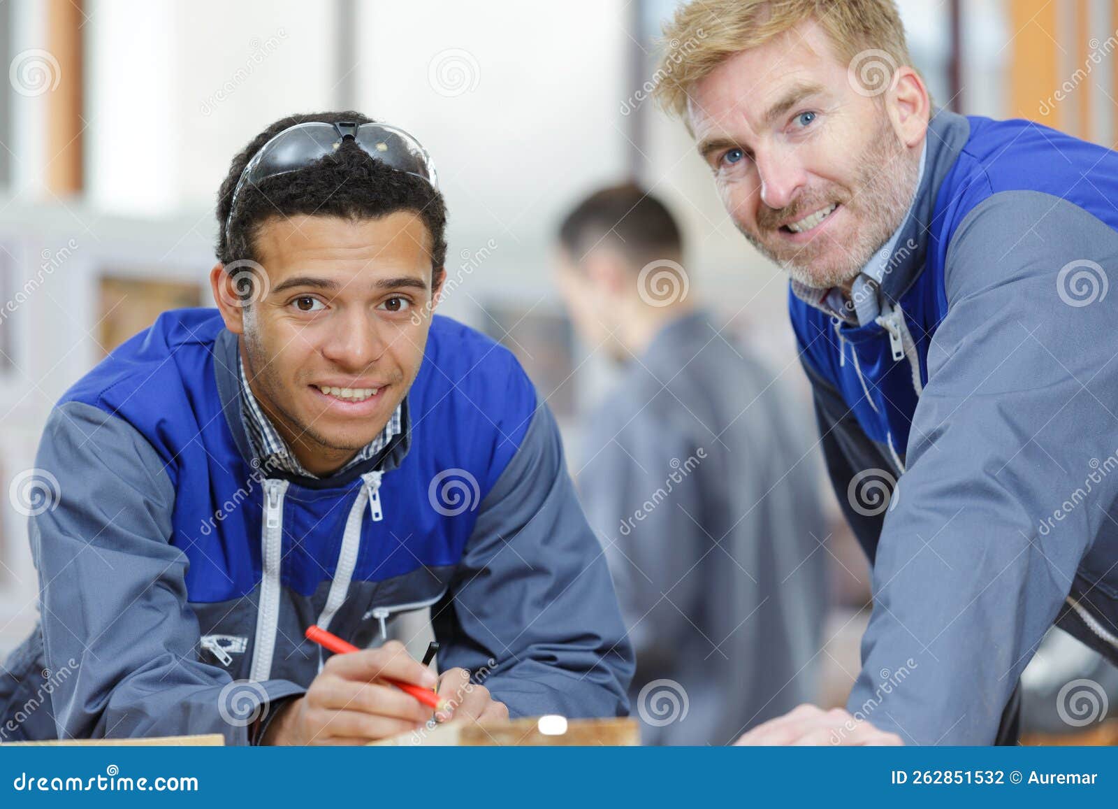 Men Joining Two Pieces Wood Together Stock Photo - Image of copy ...