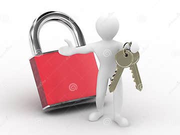 Men with keys and lock stock illustration. Illustration of security ...