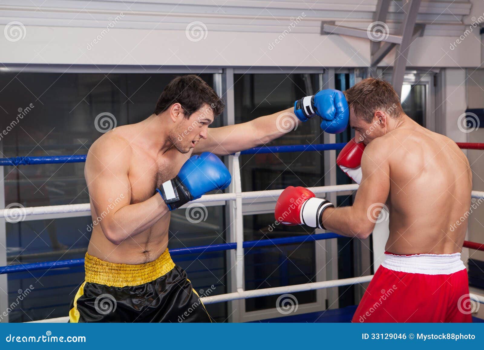 Men kickboxing. stock photo. Image of adult, activity - 33129046