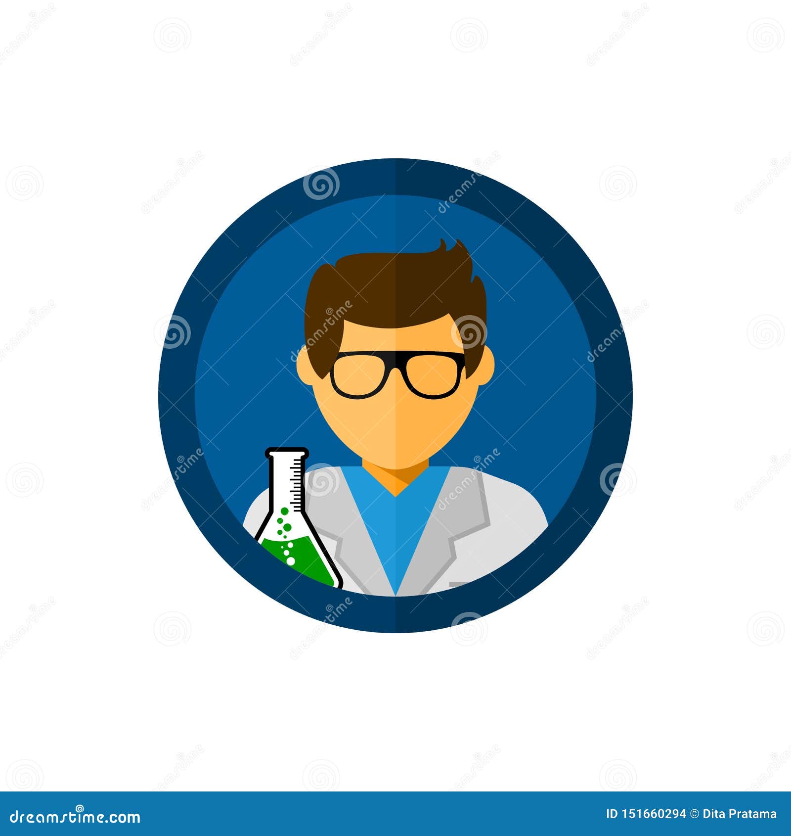 Laboratory Assistant with Circle Vector Icon Illustration. Stock ...