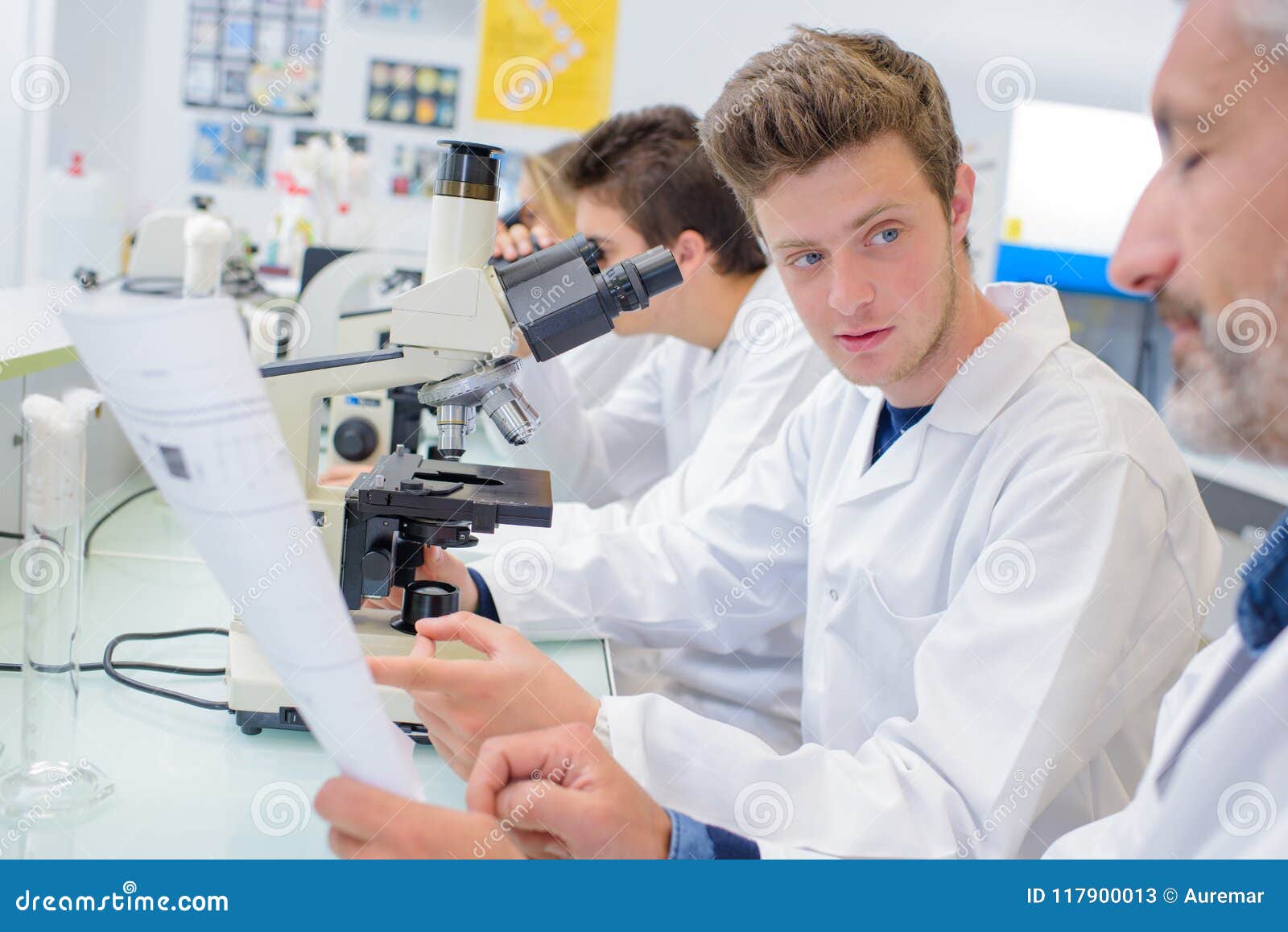 Men in the laboratory stock image. Image of development - 117900013