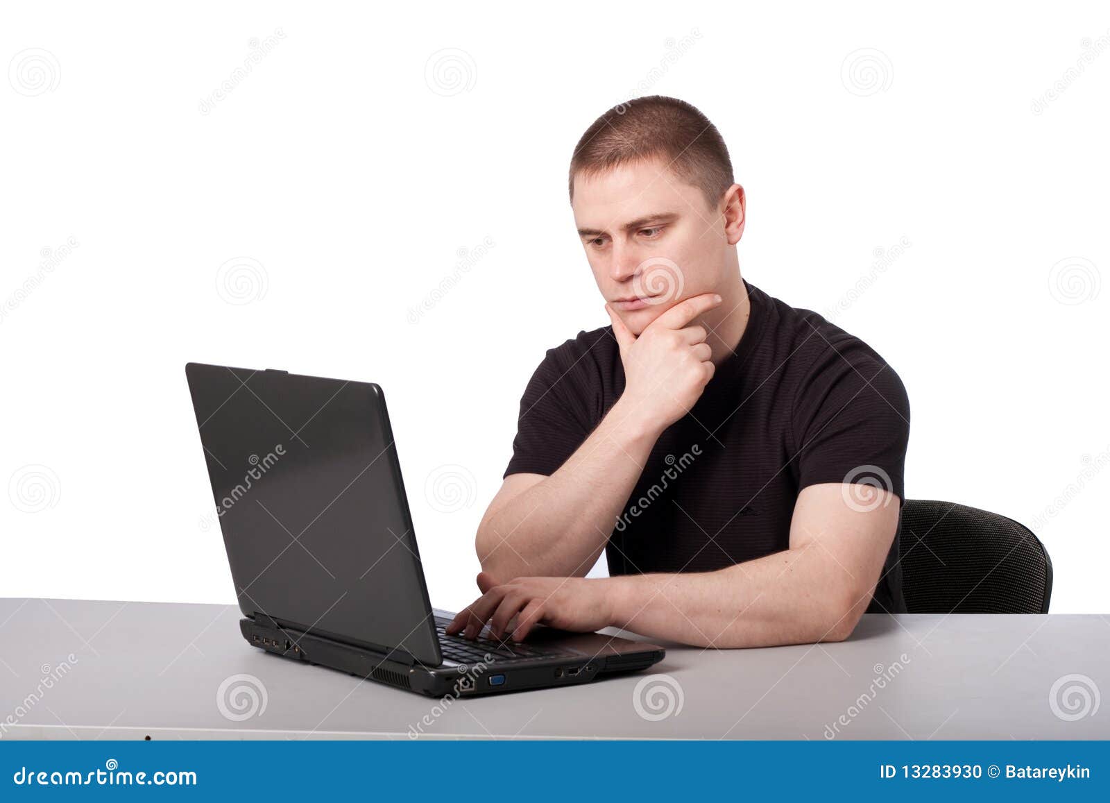 Men and laptop stock photo. Image of worker, computer - 13283930