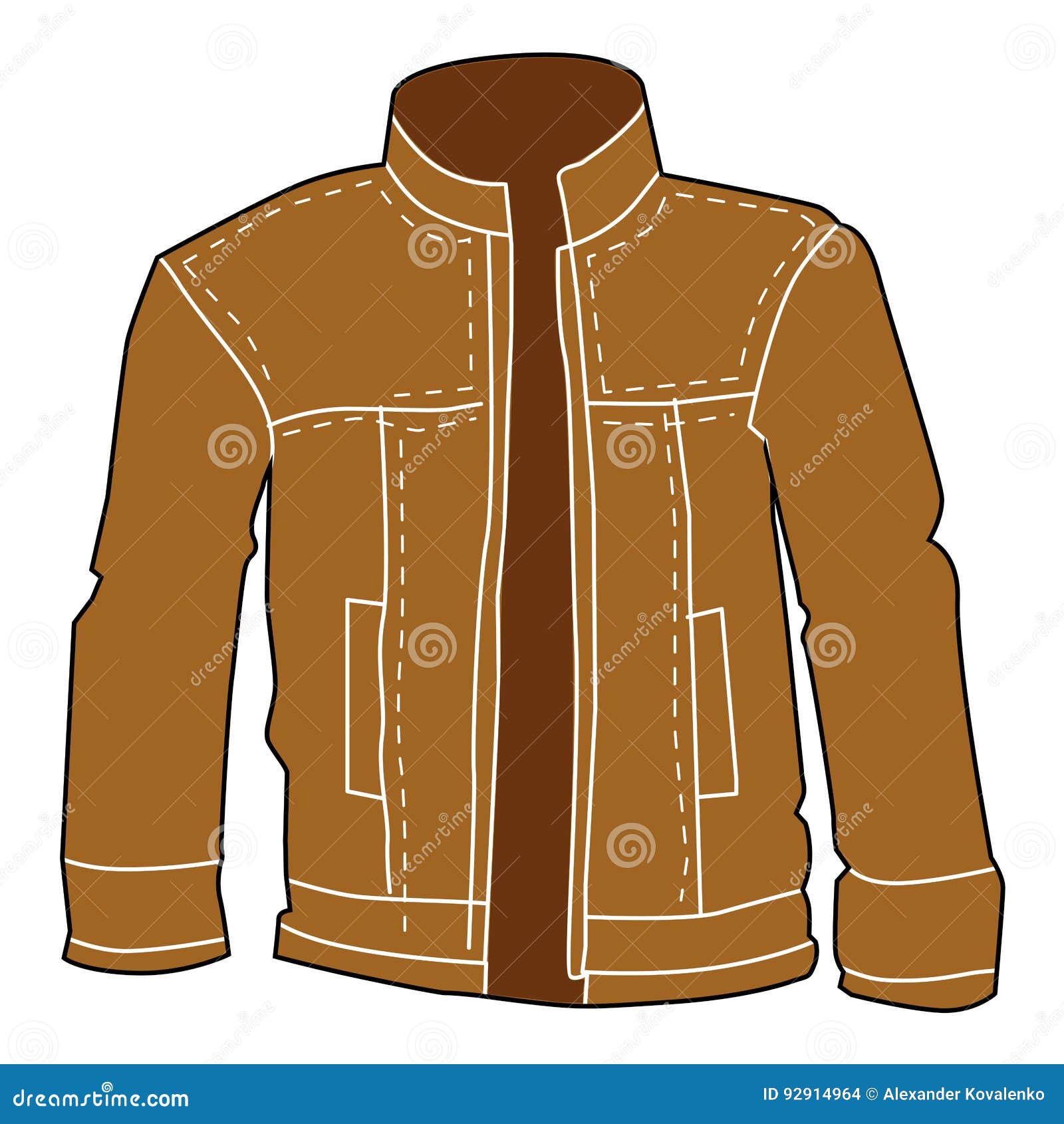 Men leather jacket stock illustration. Illustration of fabric - 92914964