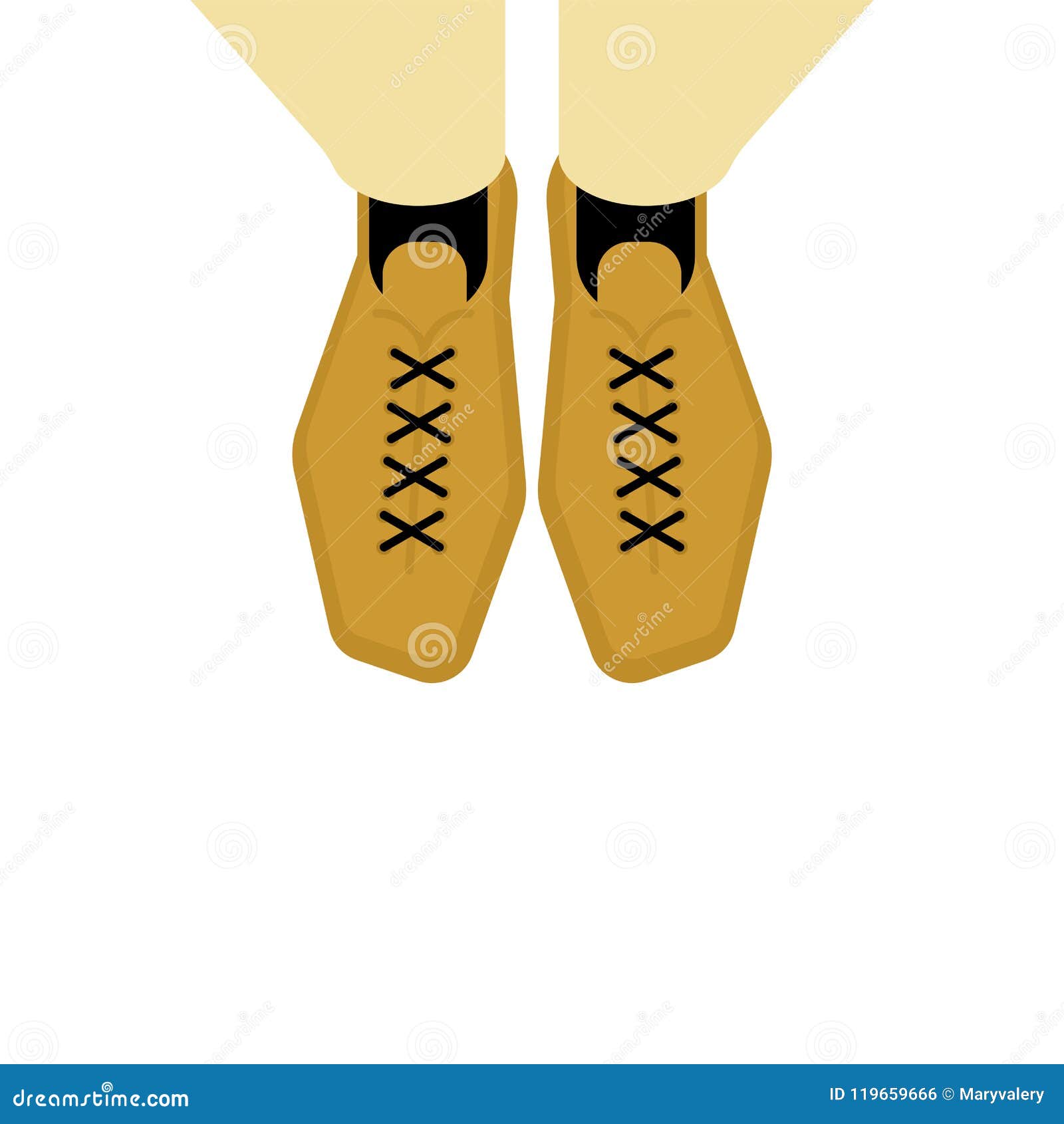 Men Legs in Shoes Top View. Vector Illustration Stock Vector ...