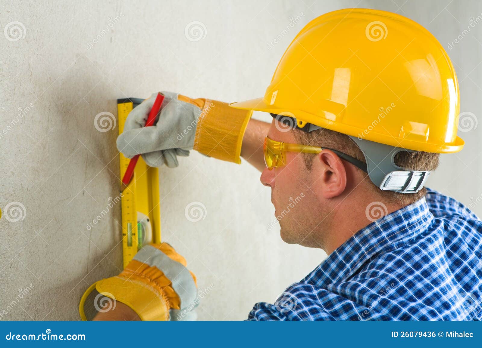 Men with level stock photo. Image of manual, construction - 26079436