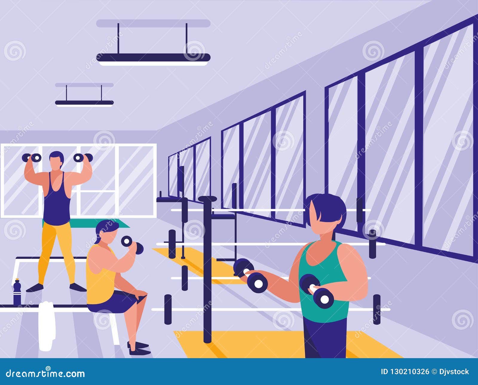 Men Lifting Weights in Gym Icon Stock Vector - Illustration of lifting ...