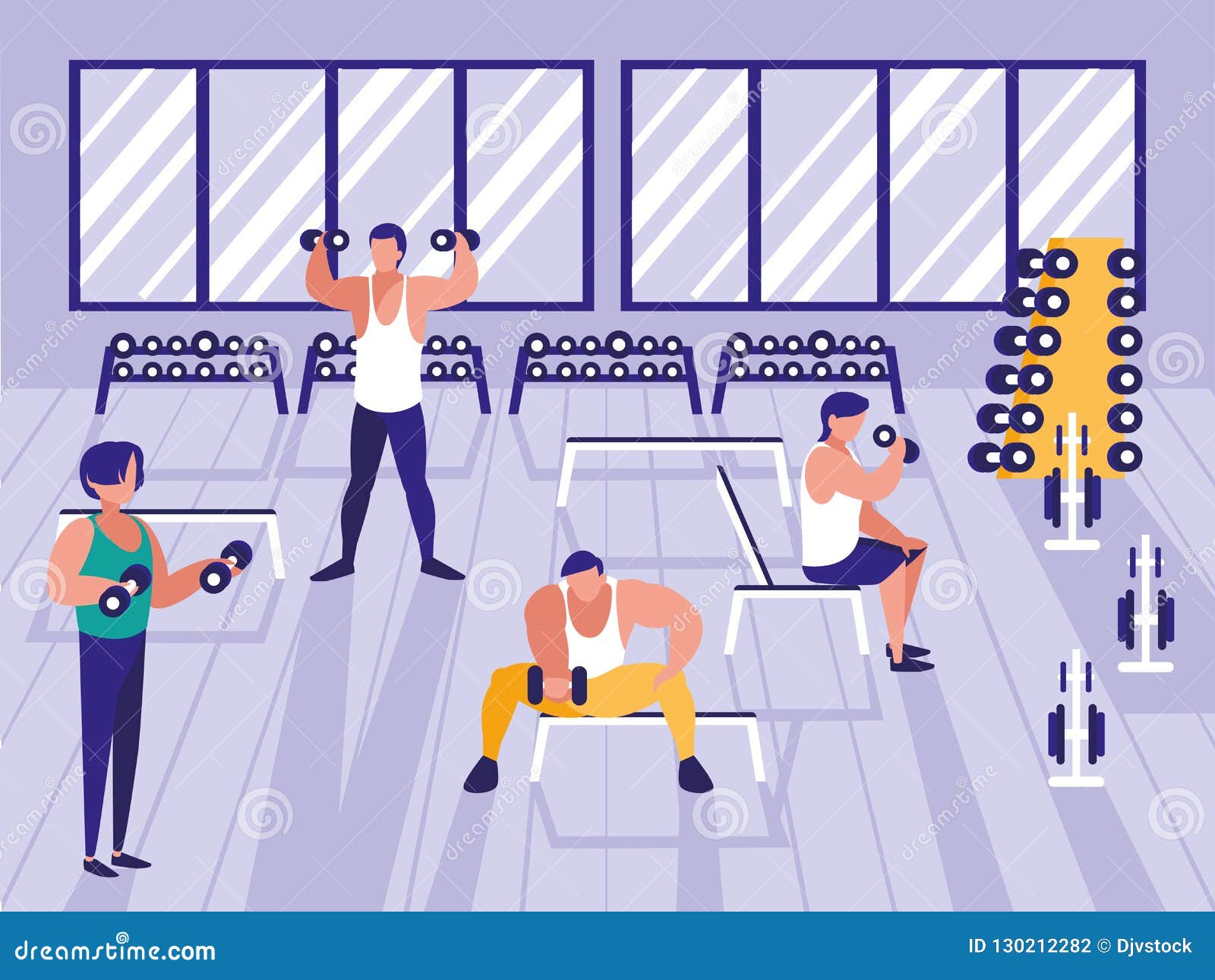 Men Lifting Weights in Gym Icon Stock Vector - Illustration of cardio ...