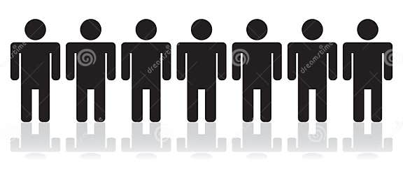 Men in a line stock vector. Illustration of vector, brave - 10063295