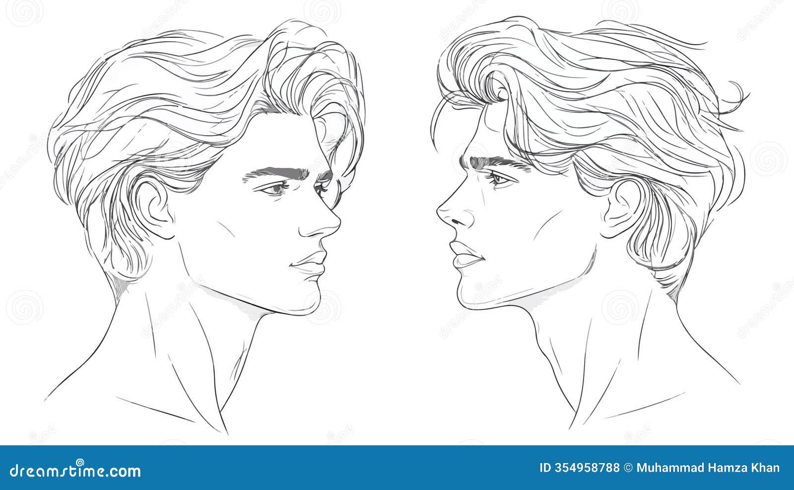 Men S Line Art Vector, Continuous One-line Drawing. Stock Illustration ...