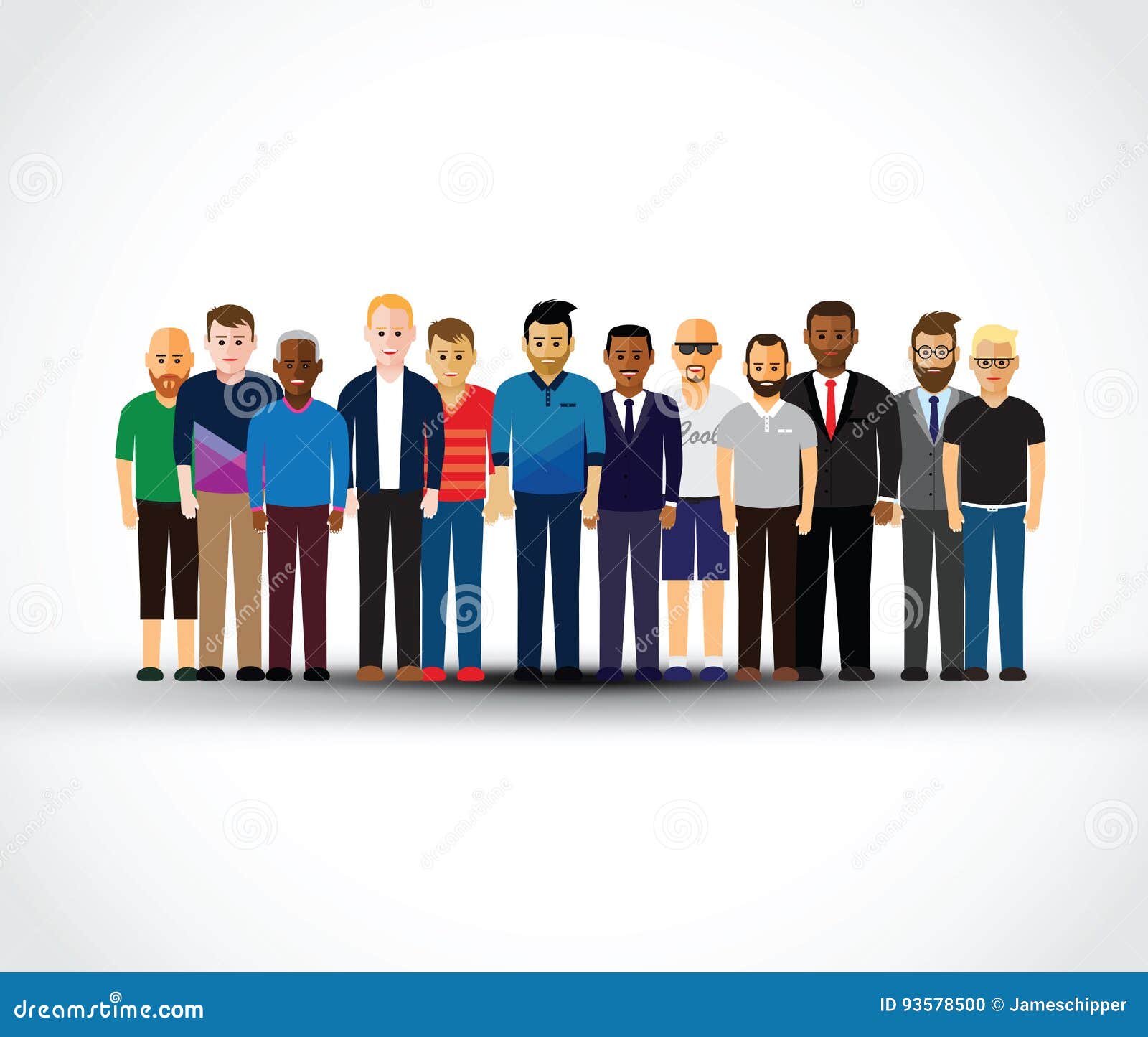 Men in a line stock vector. Illustration of member, icon - 93578500