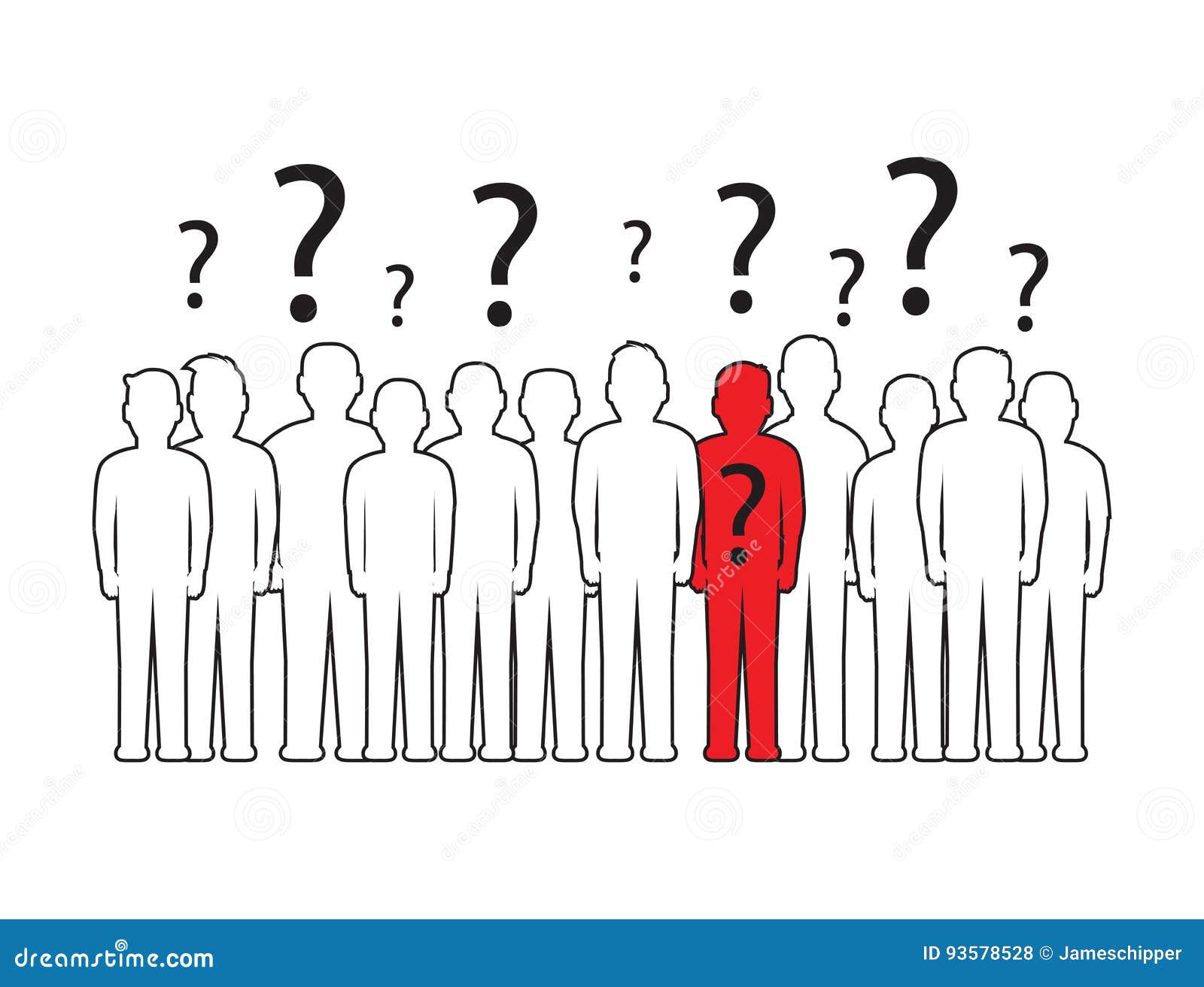 Men in a line stock vector. Illustration of silhouette - 93578528