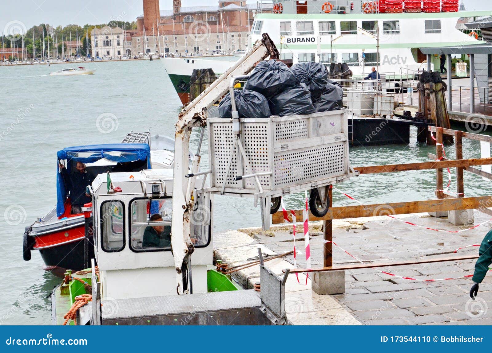 Men Load Garbage Aboard a Garbage Boat in Venice Editorial Image ...