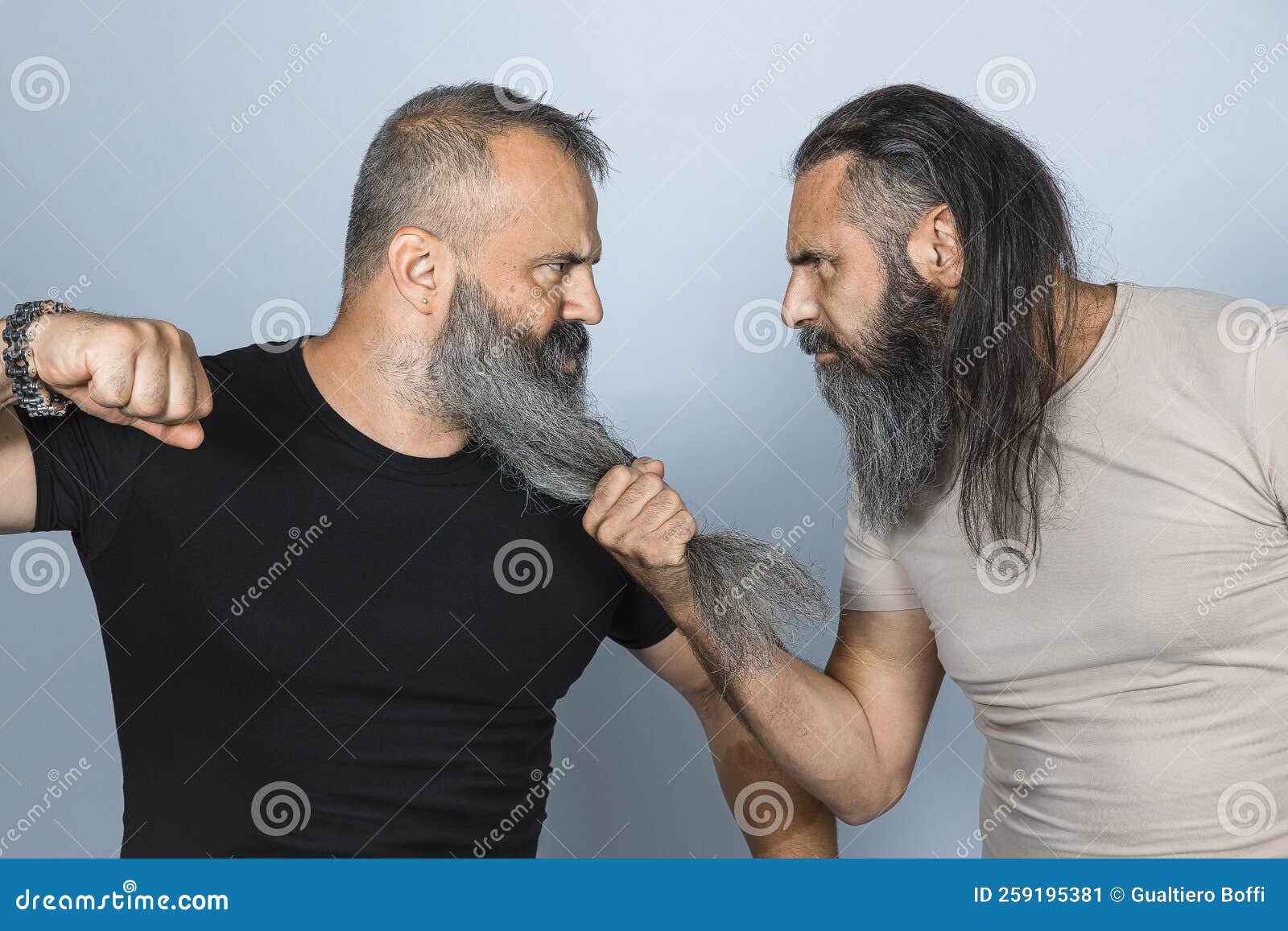 Men with Long Beard in Aggressive Attitude Stock Image - Image of ...