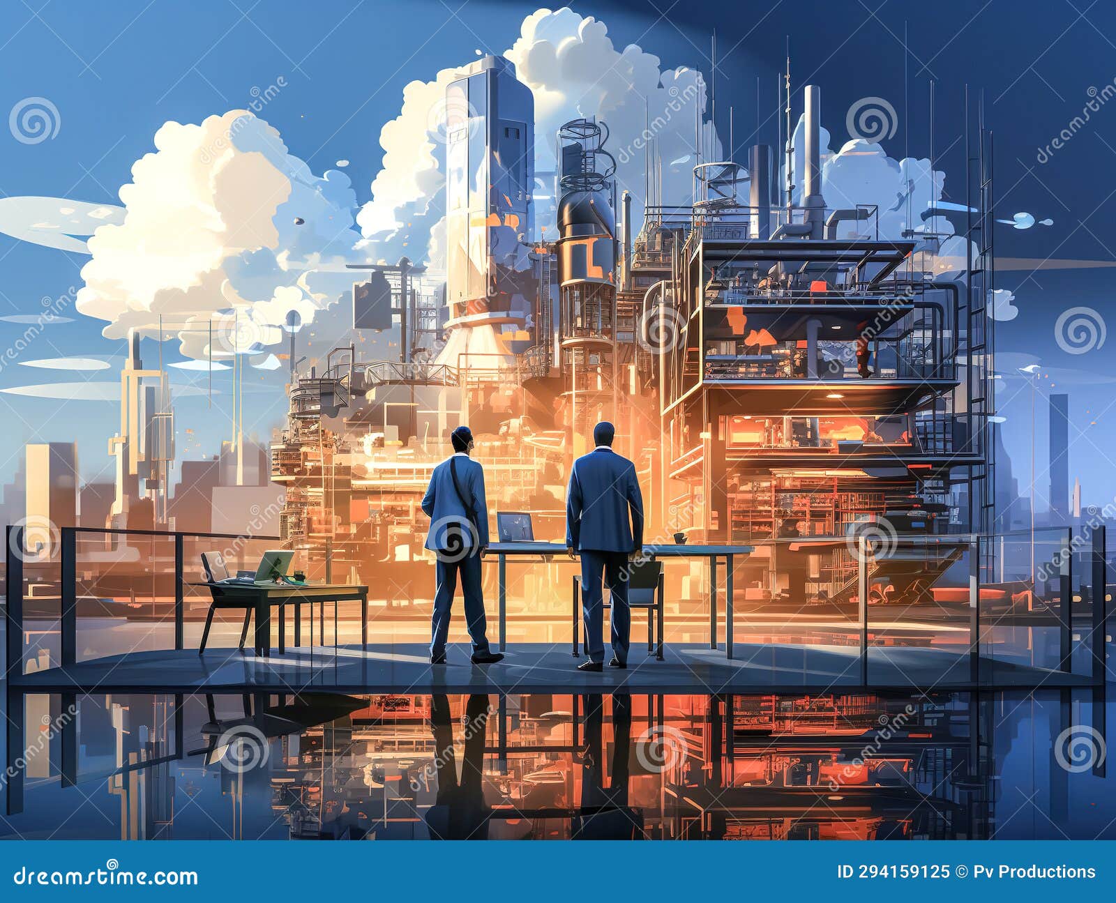 Men Looking at Construction and Architecture of Buildings. Stock Image ...