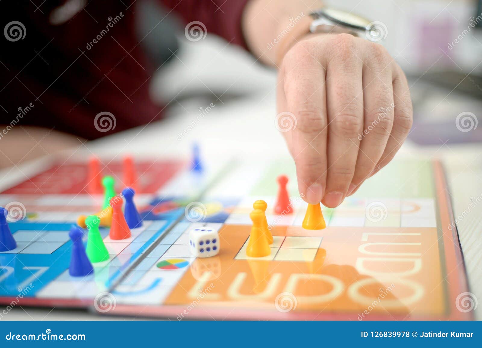 Men Ludo is Playing with Yellow Tokens Stock Photo - Image of concept ...