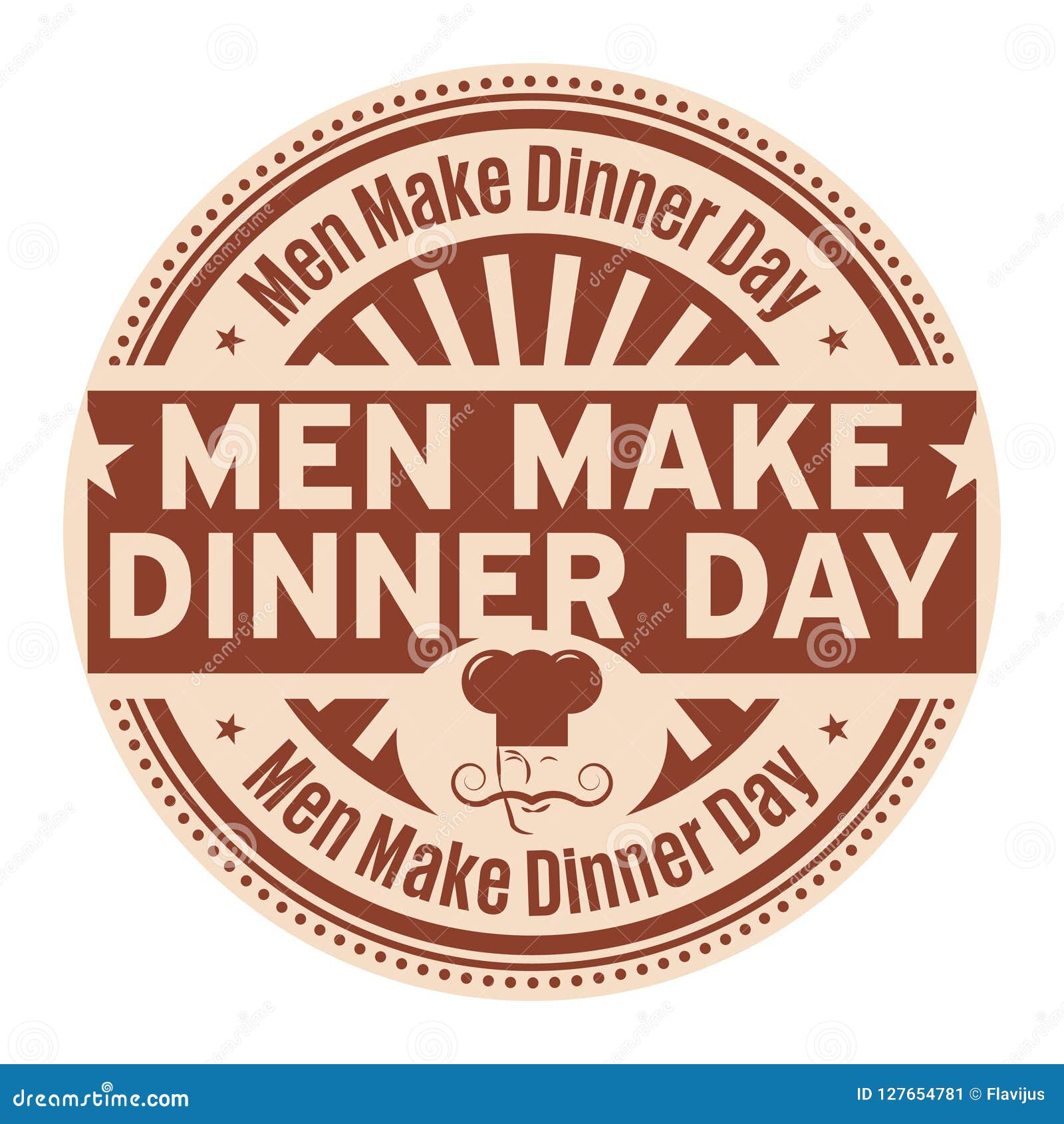 Men Make Dinner Day stamp stock vector. Illustration of husband - 127654781