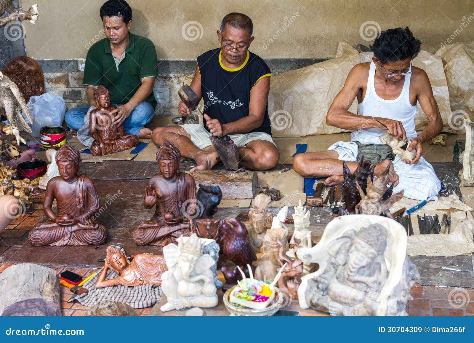 Men are Making Wooden Crafts Stock Image - Image of handicraft, buddha ...