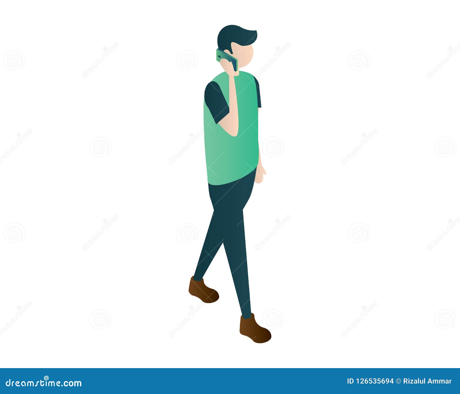 Men Man Isometric Call Mobile Phone Illustration Vector, Isometric Men ...