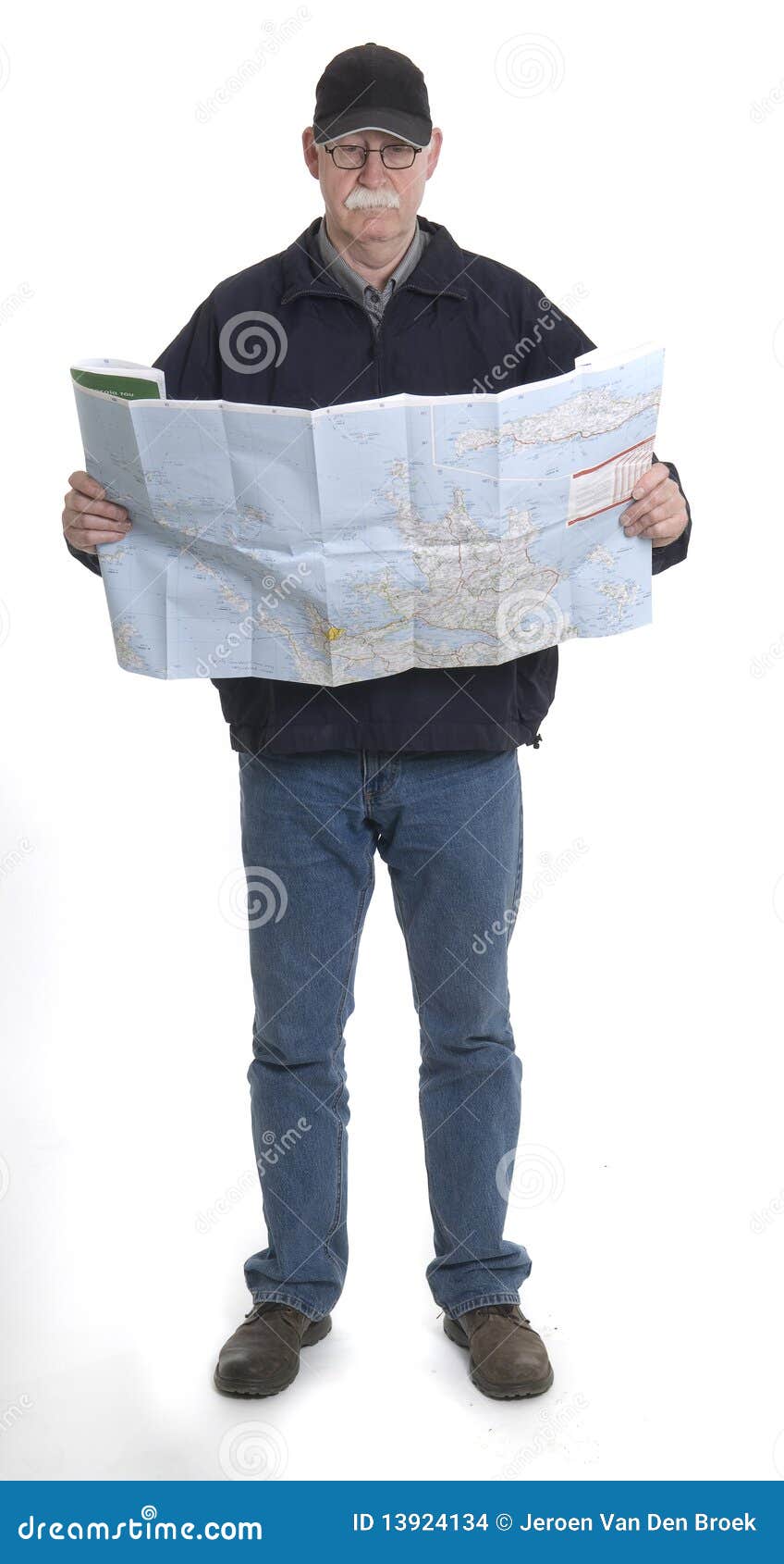 Men with map stock photo. Image of reading, leisure, isolated - 13924134