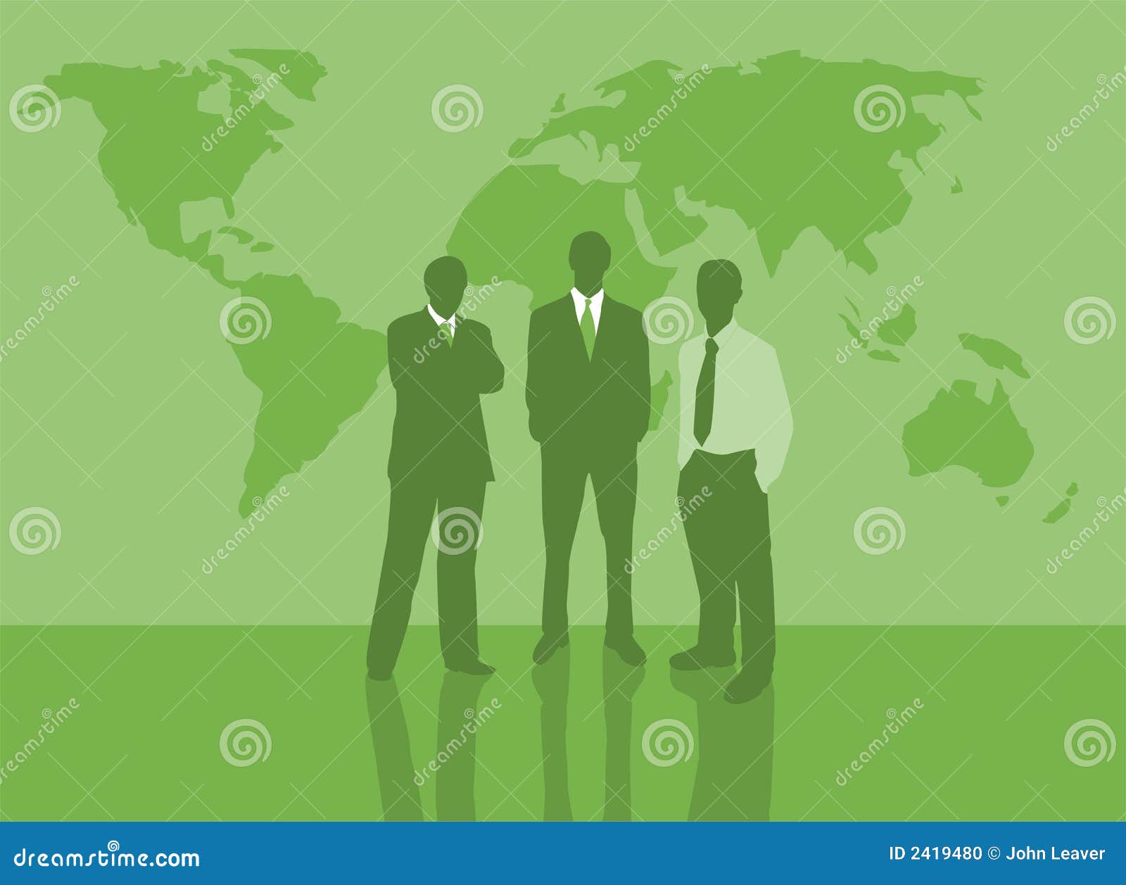 Men with map stock vector. Illustration of world, colleague - 2419480