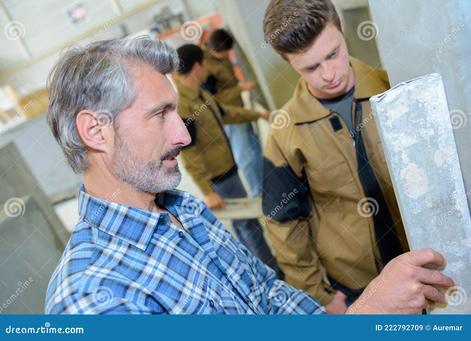 Men and masonry class stock image. Image of future, group - 222792709