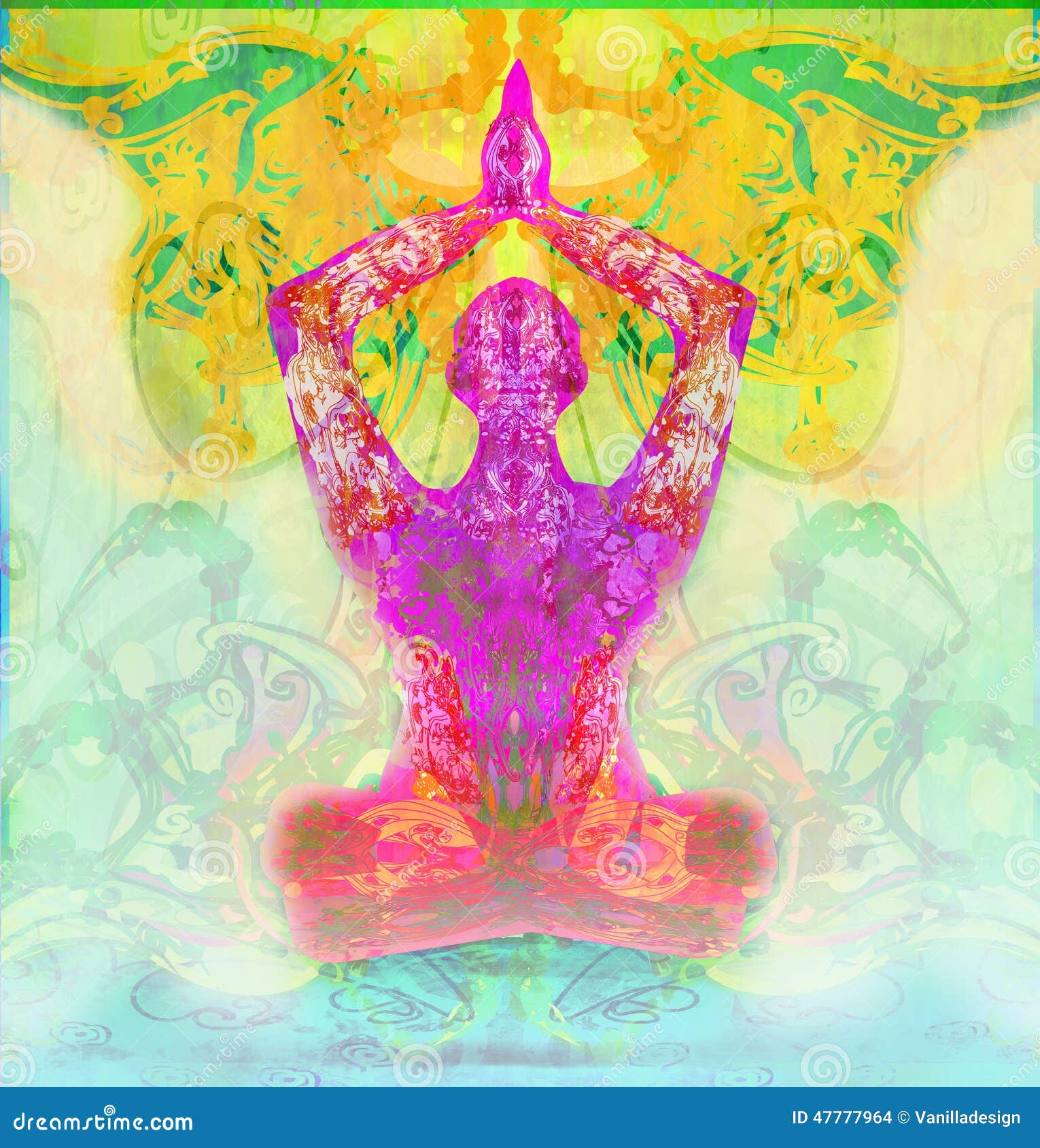 Men in meditation stock illustration. Illustration of spiritual - 47777964