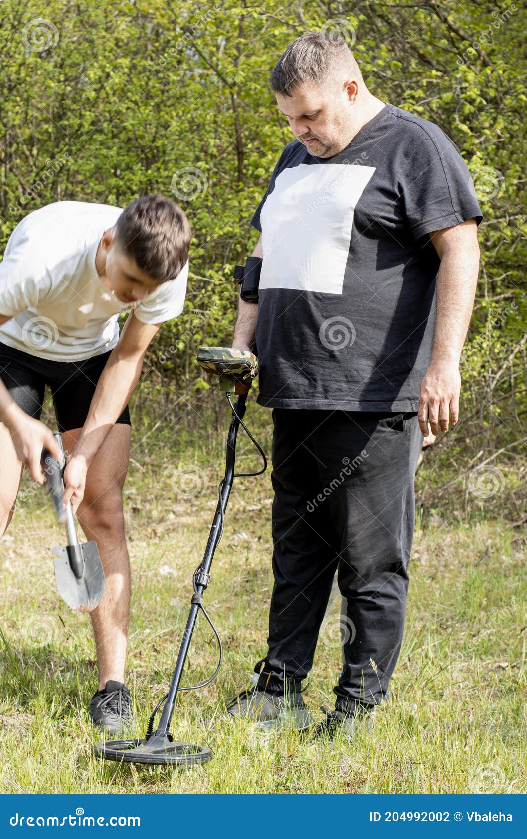 Men with Metal Detector Searching for Treasures Stock Photo - Image of ...