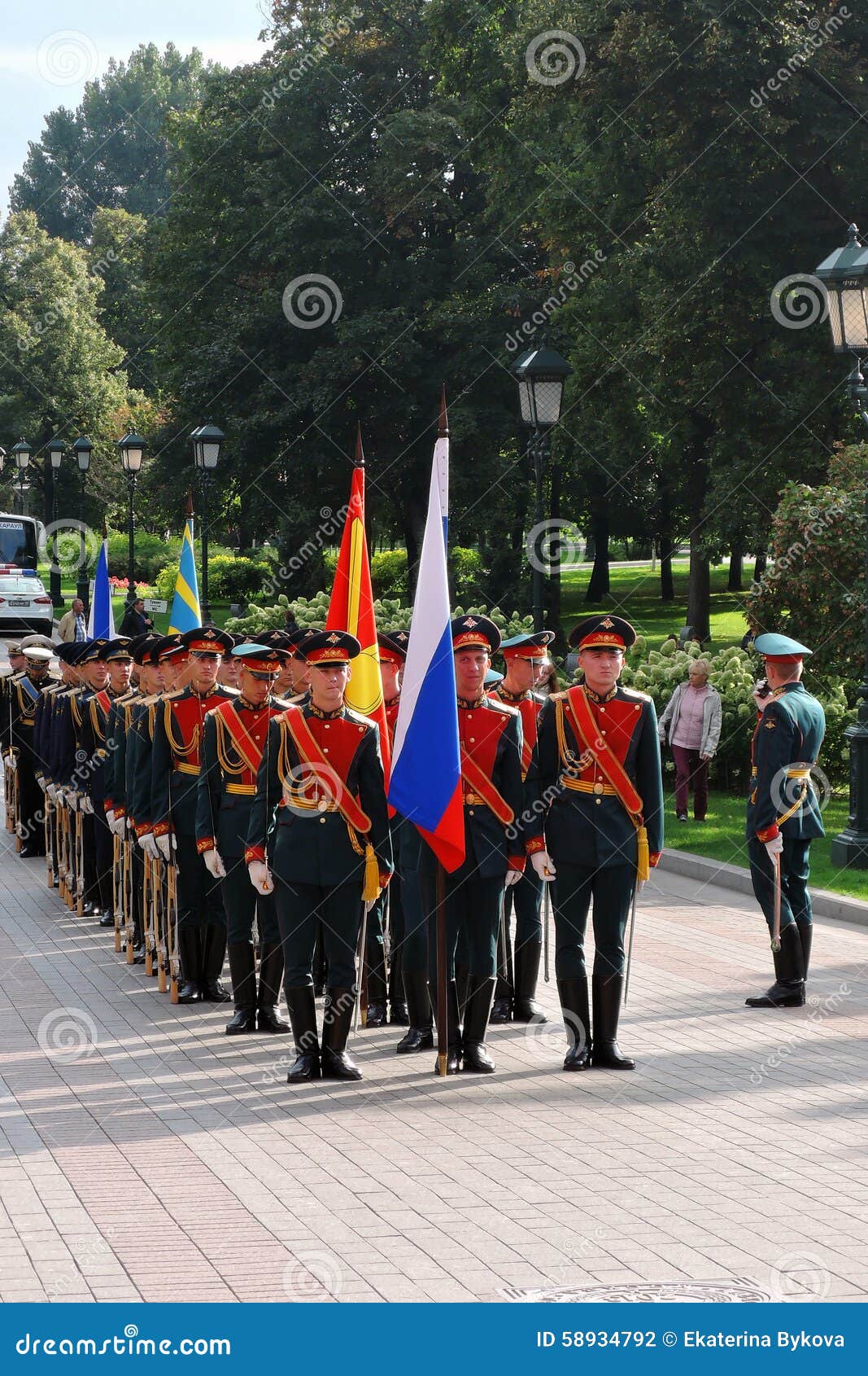 Men Military Uniform Stand Holding Flags Stock Photos - Free & Royalty ...