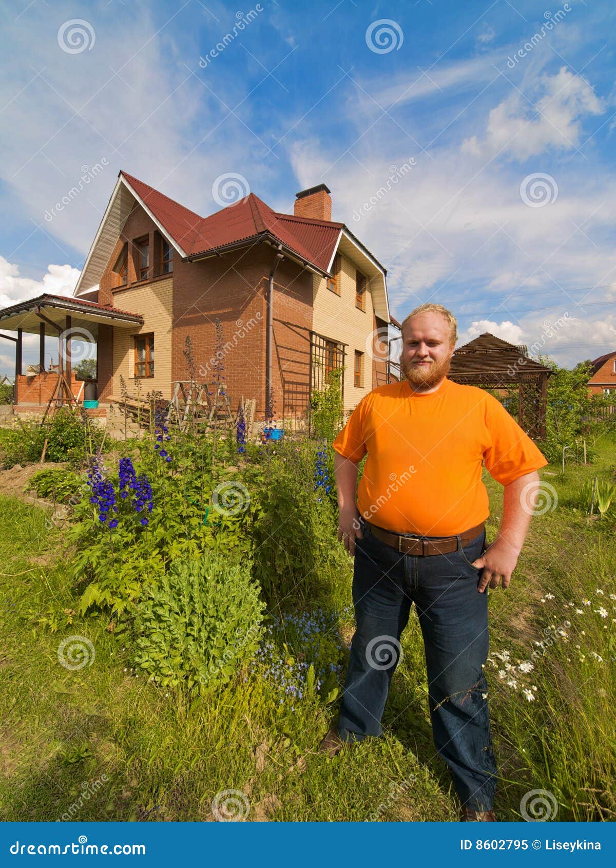 Men near his house stock image. Image of outdoor, male - 8602795