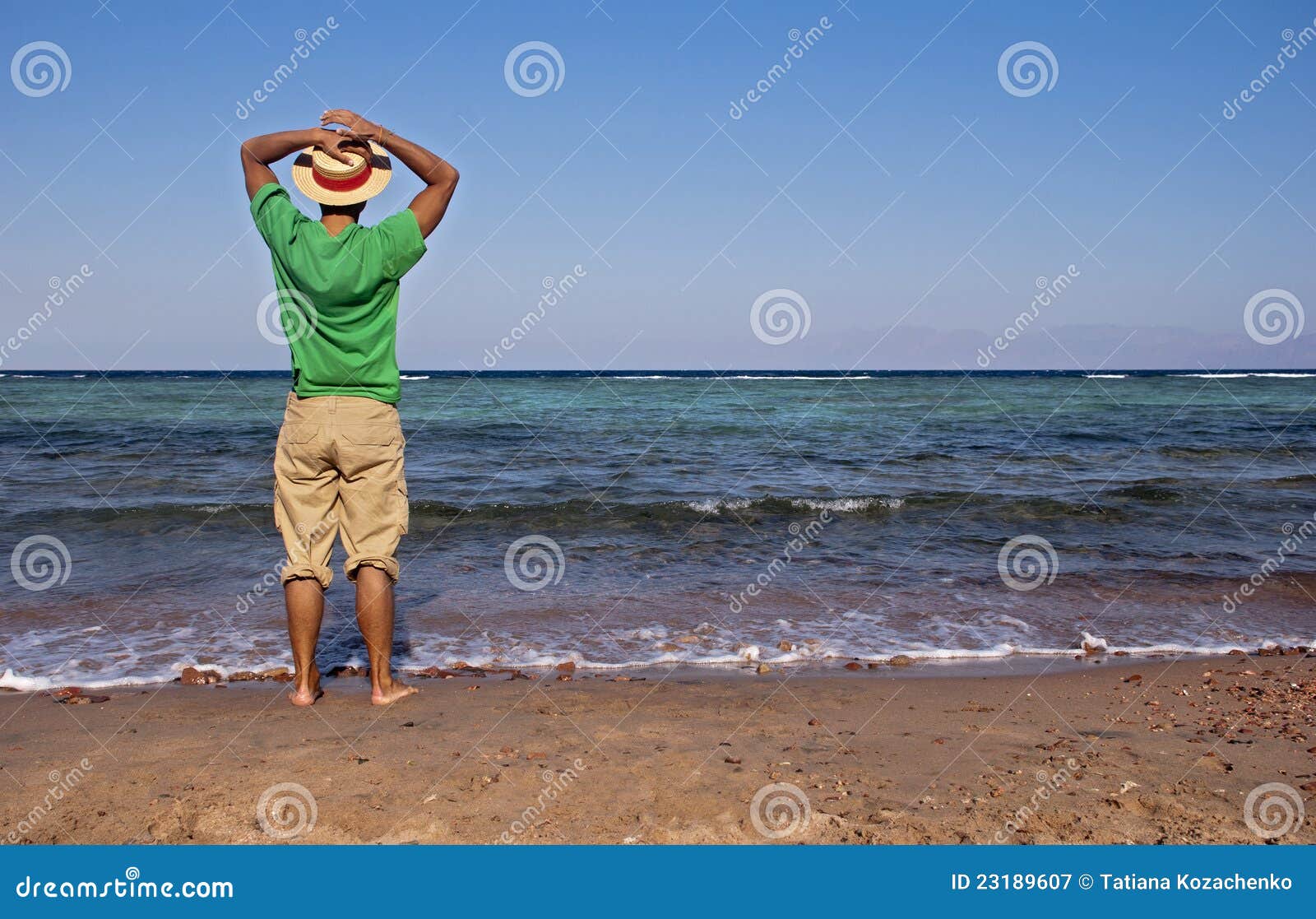 Men near sea stock image. Image of vacation, blue, back - 23189607