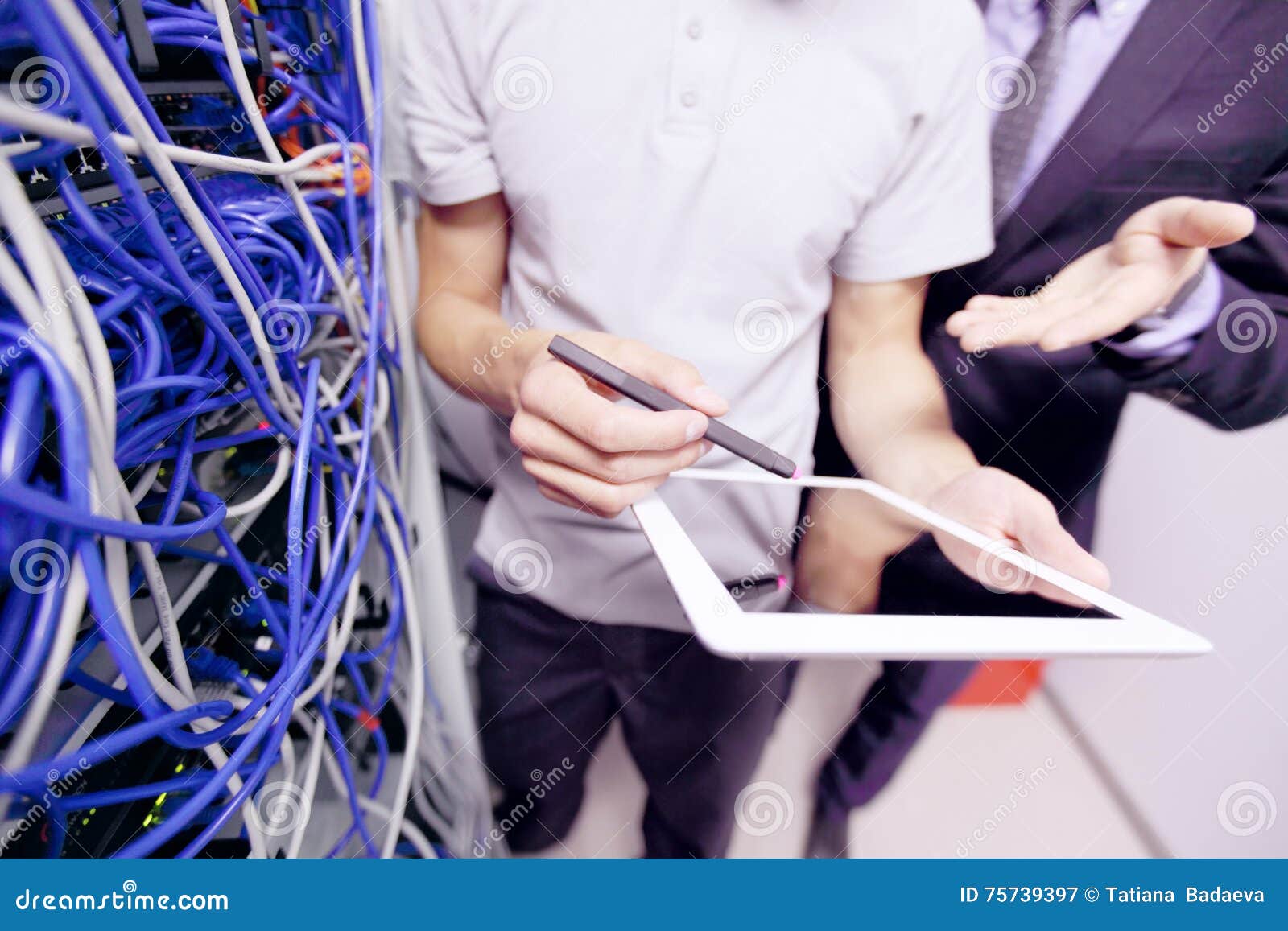 Men in network server room stock image. Image of industry - 75739397