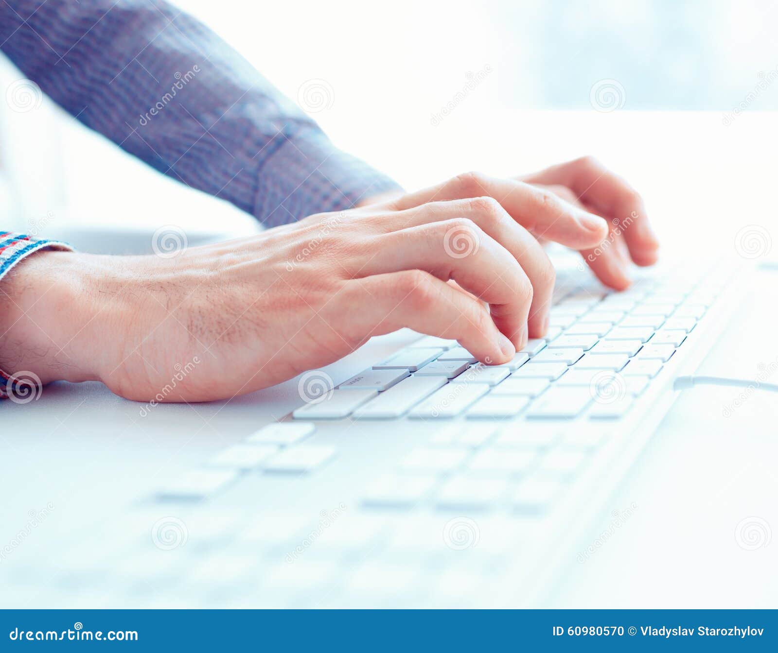 Men Office Worker Typing on the Keyboard Stock Photo - Image of ...