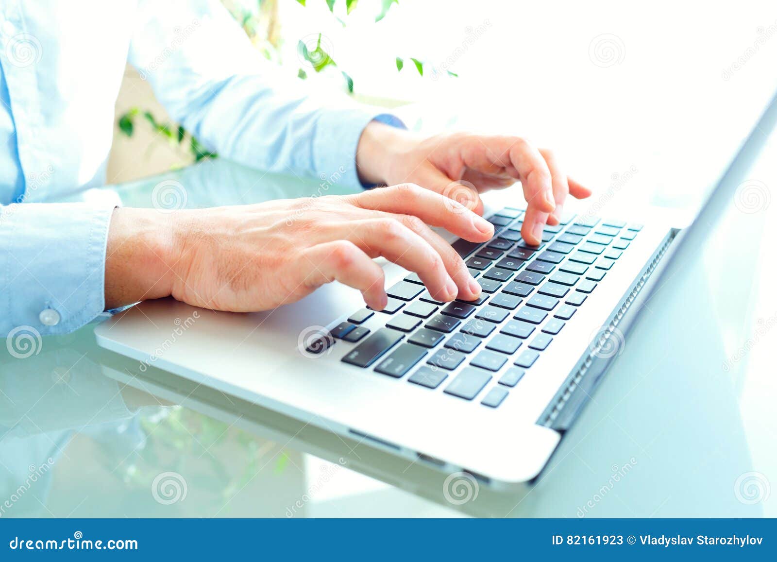 Men Office Worker Typing on the Keyboard Stock Image - Image of button ...