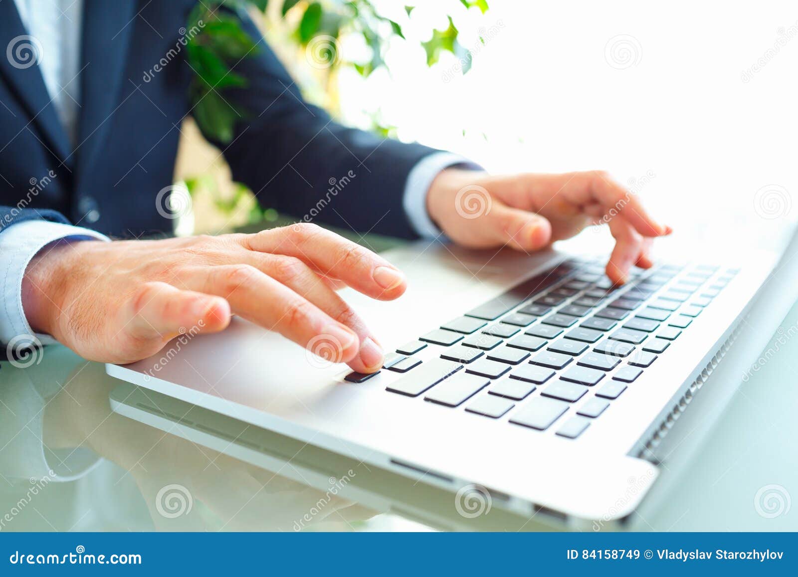 Men Office Worker Typing on the Keyboard Stock Image - Image of ...