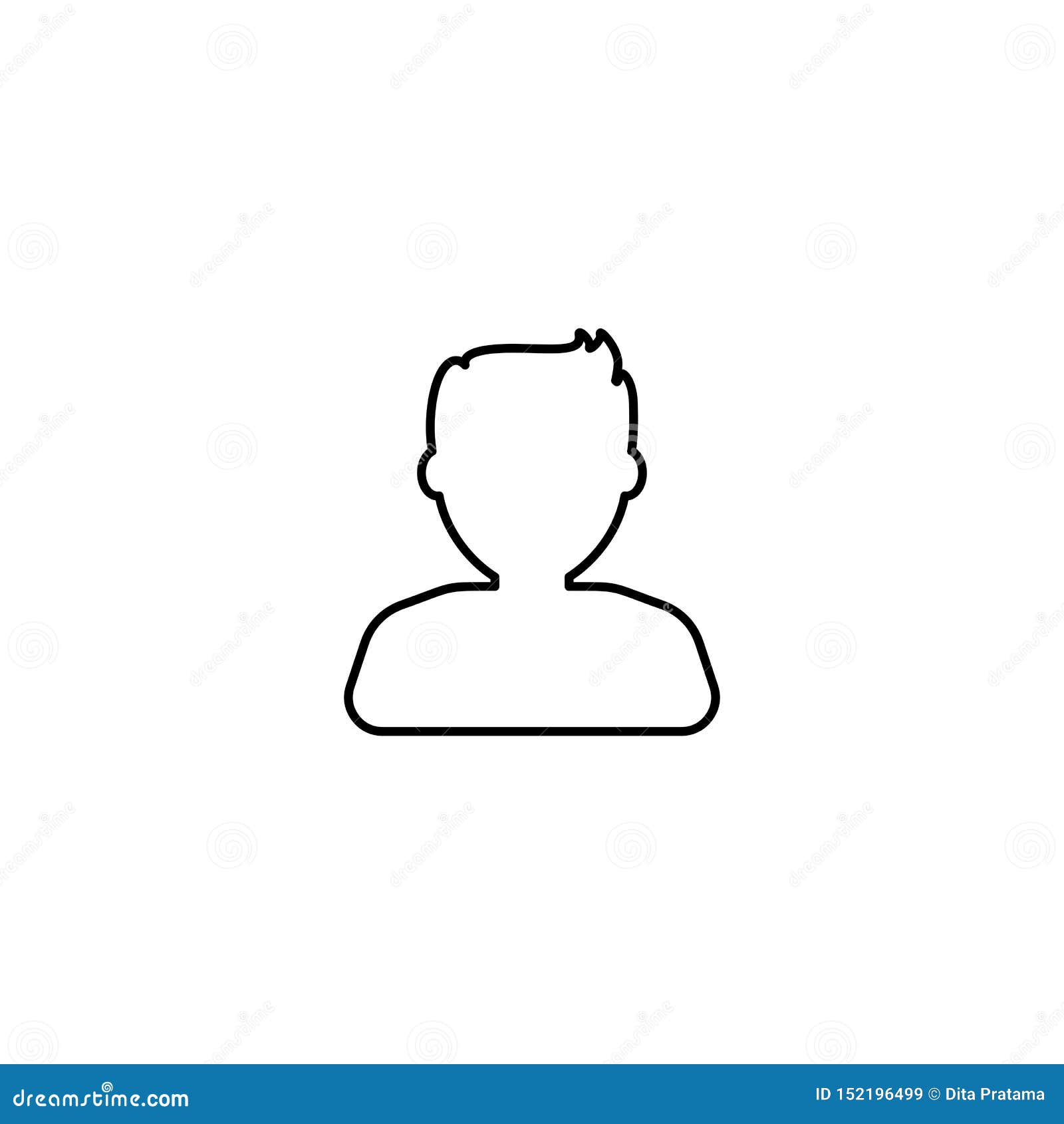 Men outline avatar icon. stock illustration. Illustration of ...