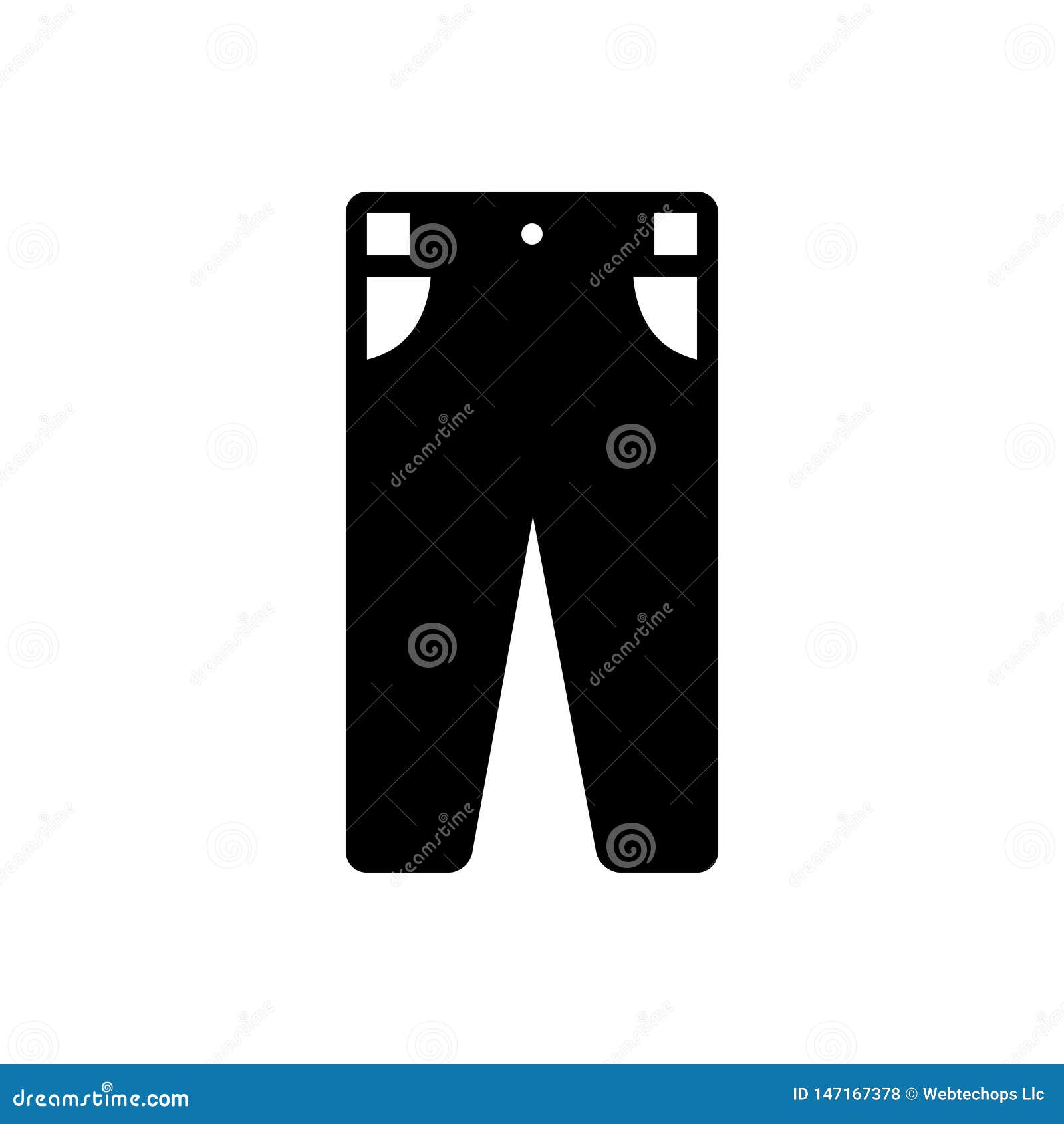 Black Solid Icon for Men Pant, Clothing and Jeans Stock Vector ...