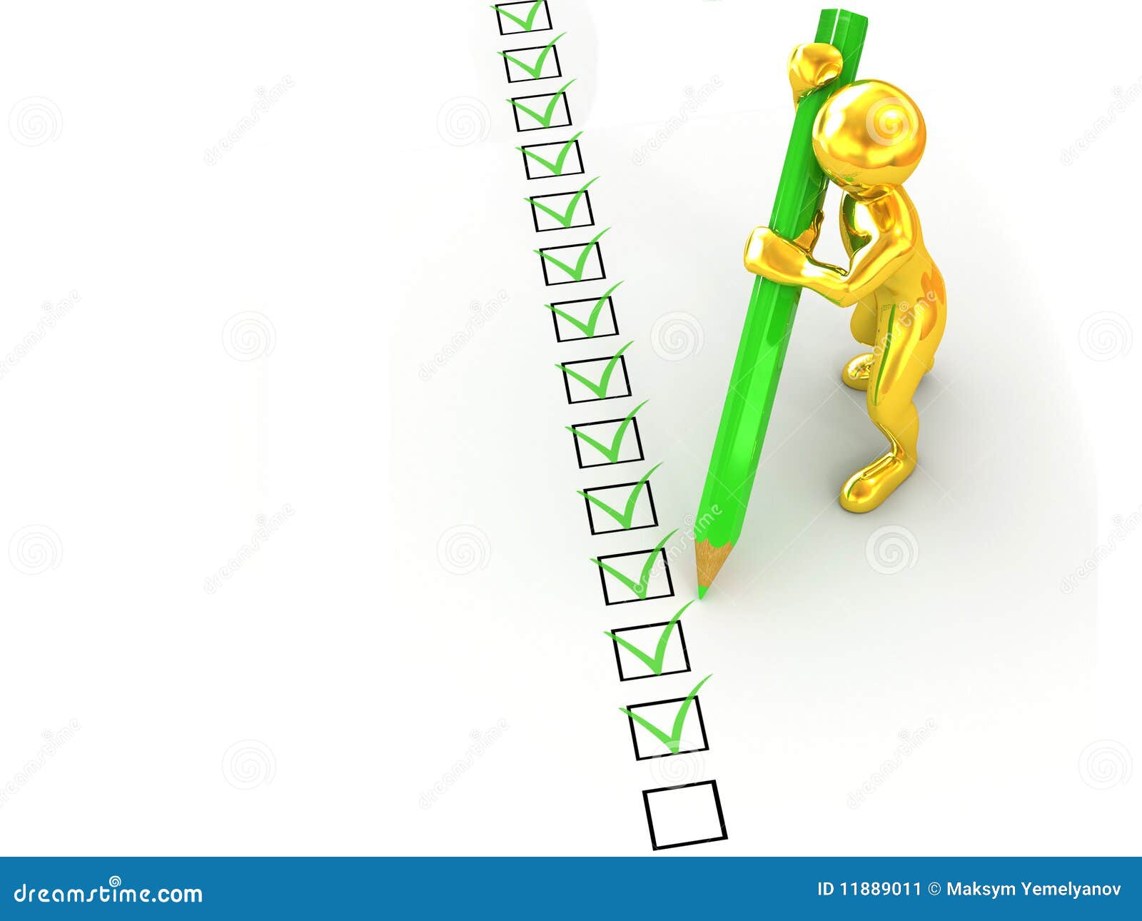 Men with Pen on Questionnaire Stock Illustration - Illustration of ...